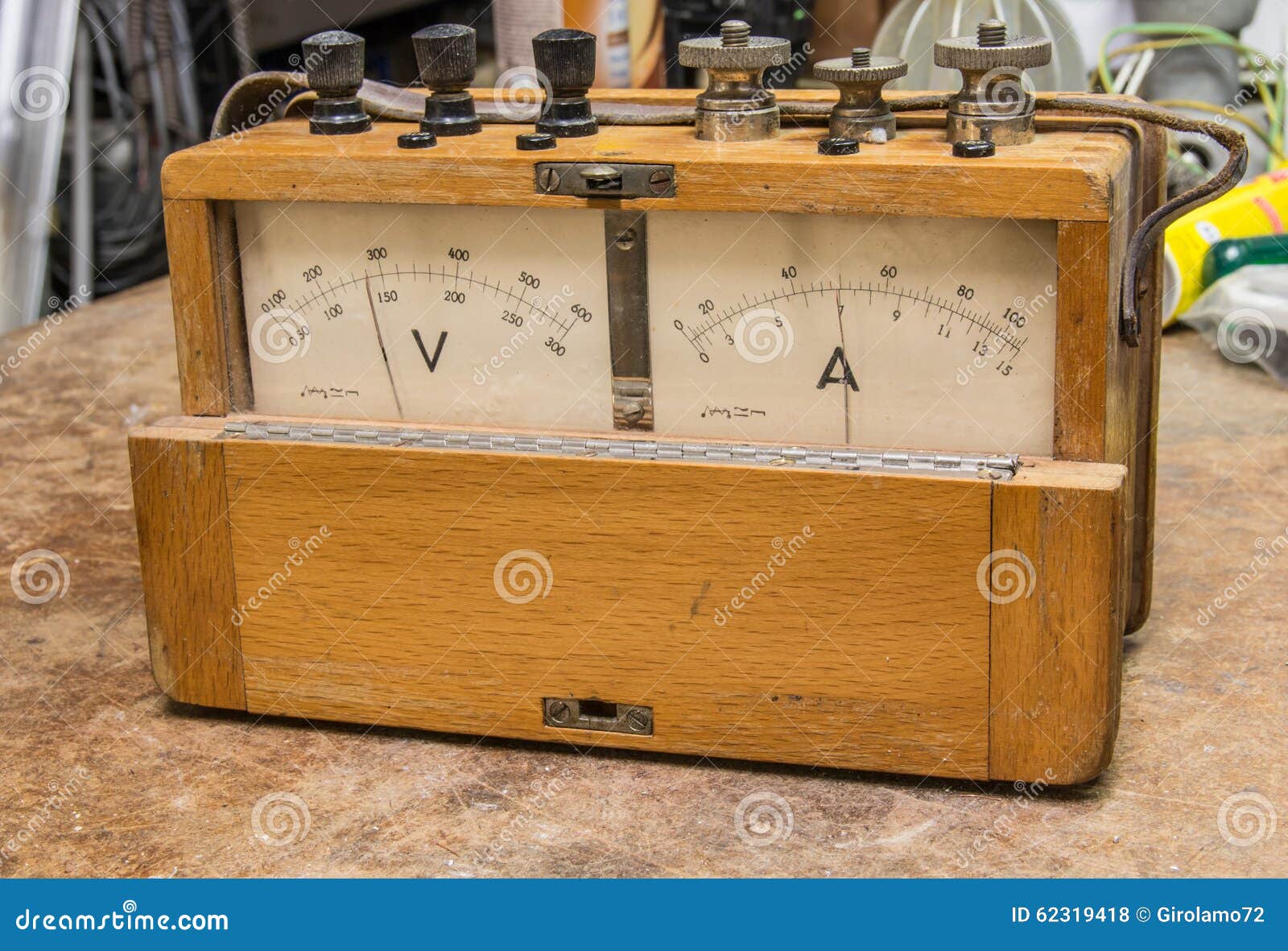 Vintage Analog Electric Meter Stock Photo - Image of voltage ...
