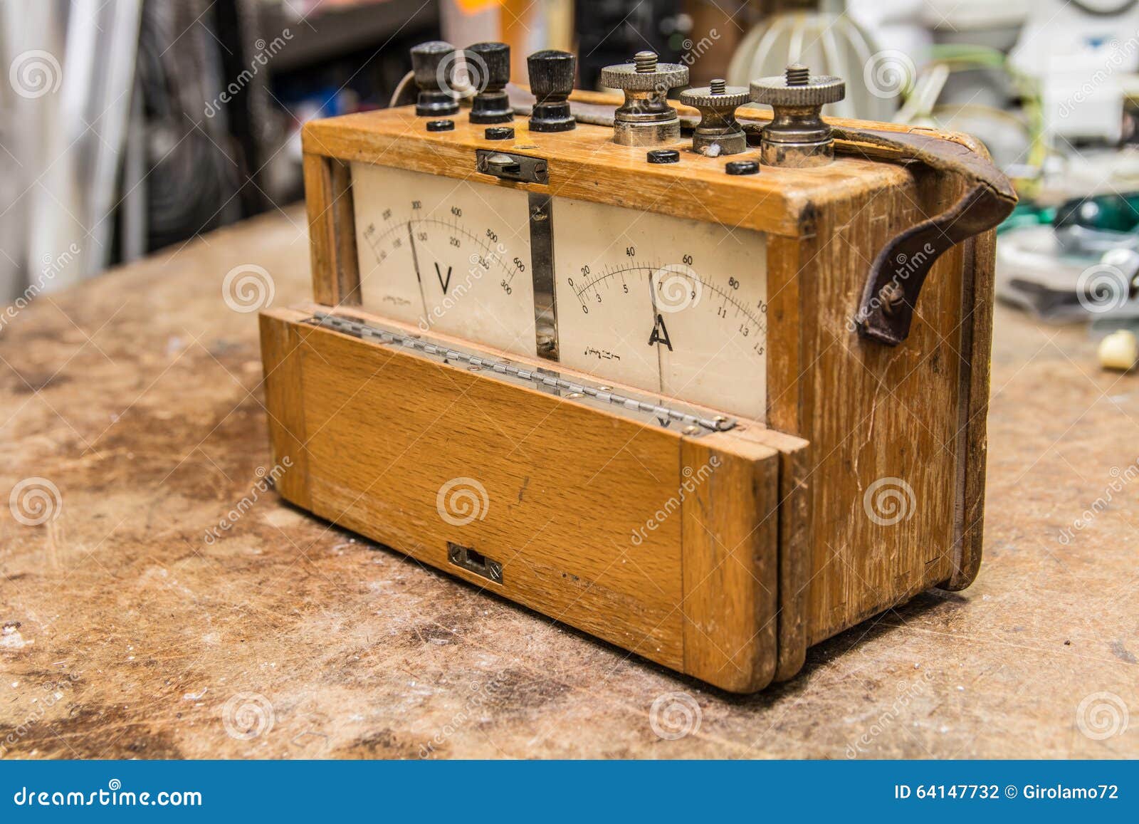 Vintage Analog Electric Meter Stock Photo - Image of indicator ...