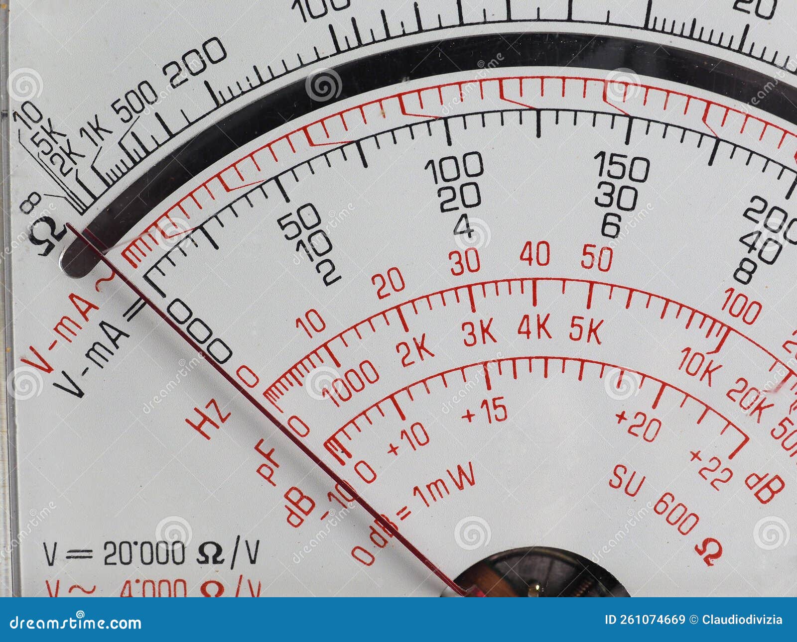 Vintage analog multimeter stock image. Image of retro - 261074669