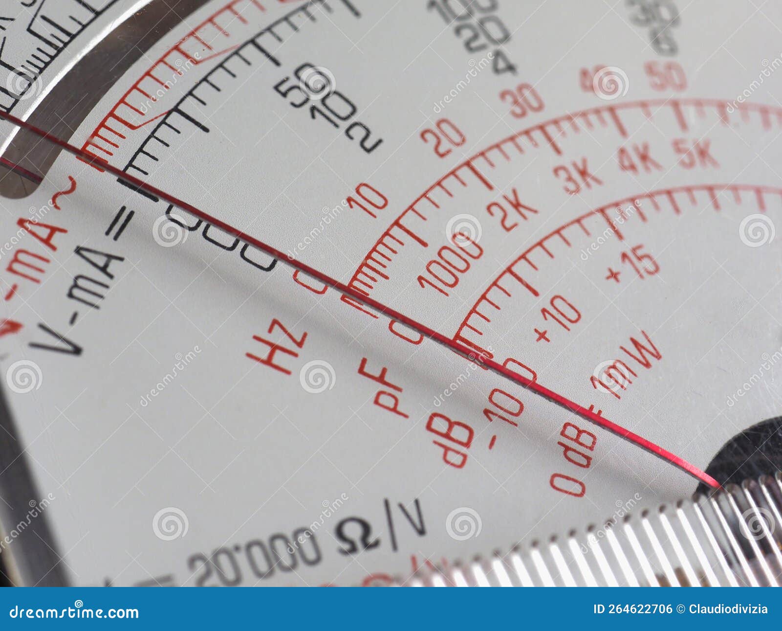Vintage analog multimeter stock photo. Image of display - 264622706