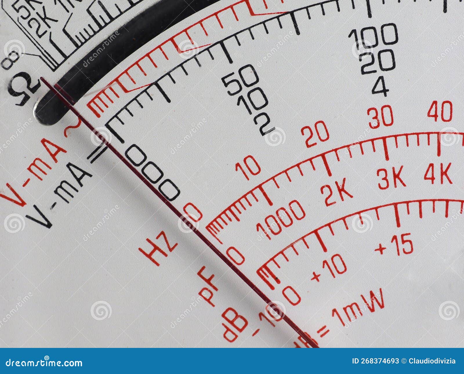 Vintage analog multimeter stock image. Image of resistance - 268374693