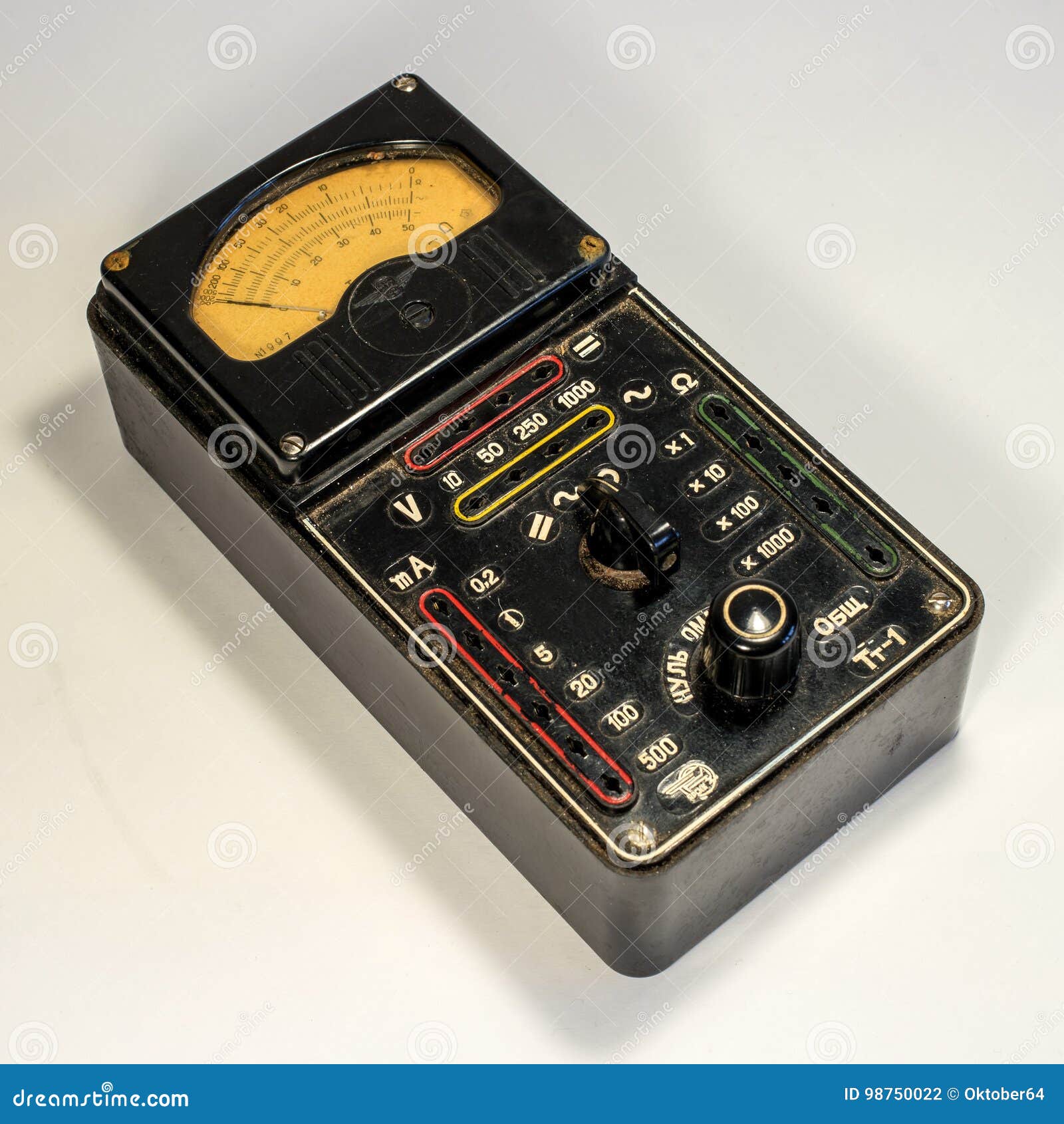 Vintage analog multimeter. stock photo. Image of power - 98750022