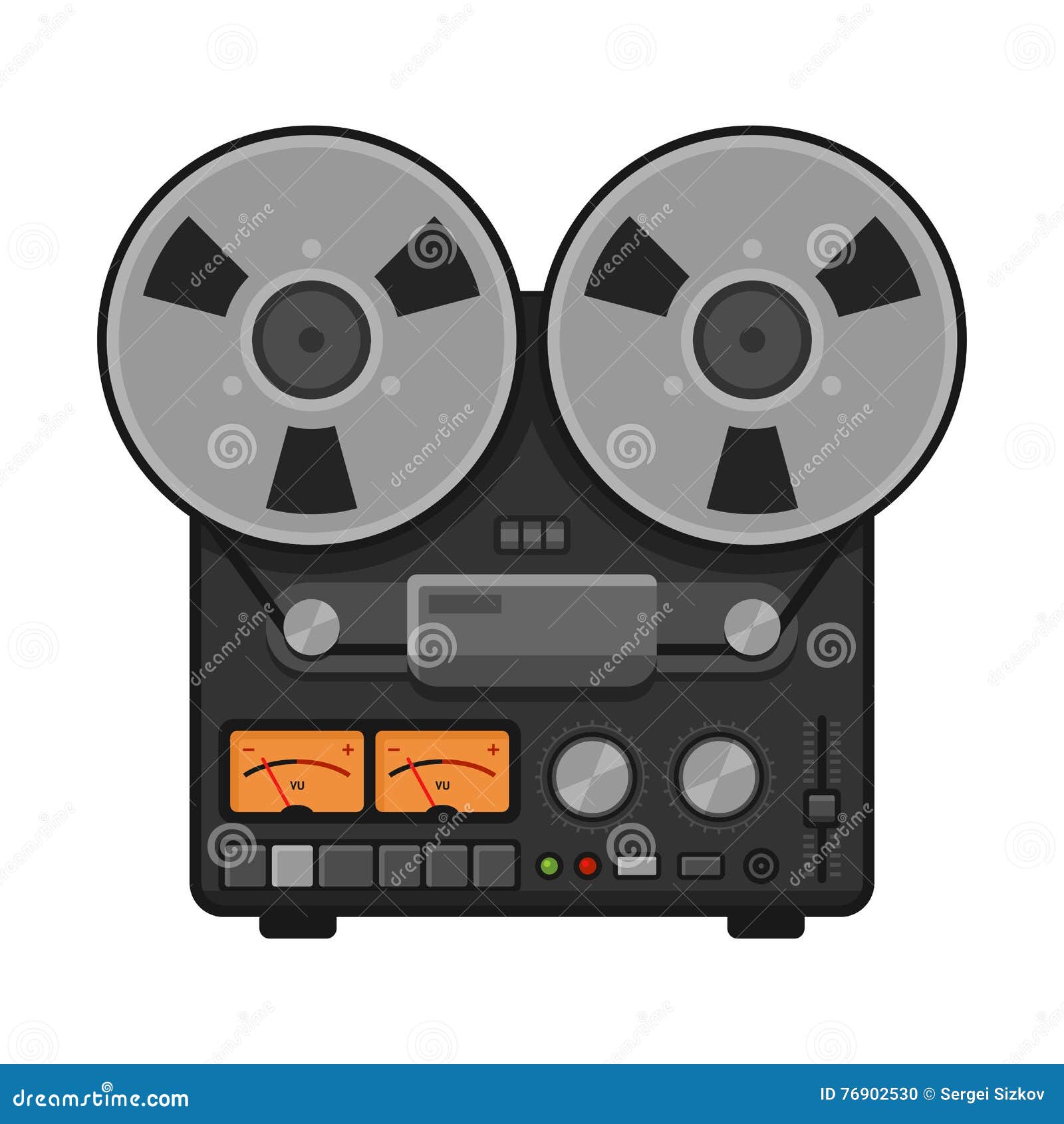 Vintage Analog Stereo Reel Deck Tape Recorder. Vector Stock Vector ...
