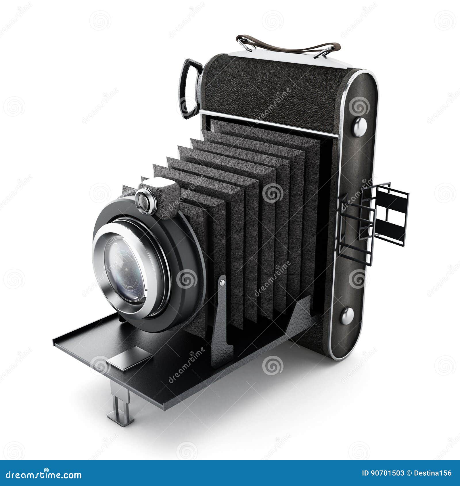Vintage Analogue Camera Isolated on White Background Stock Illustration ...