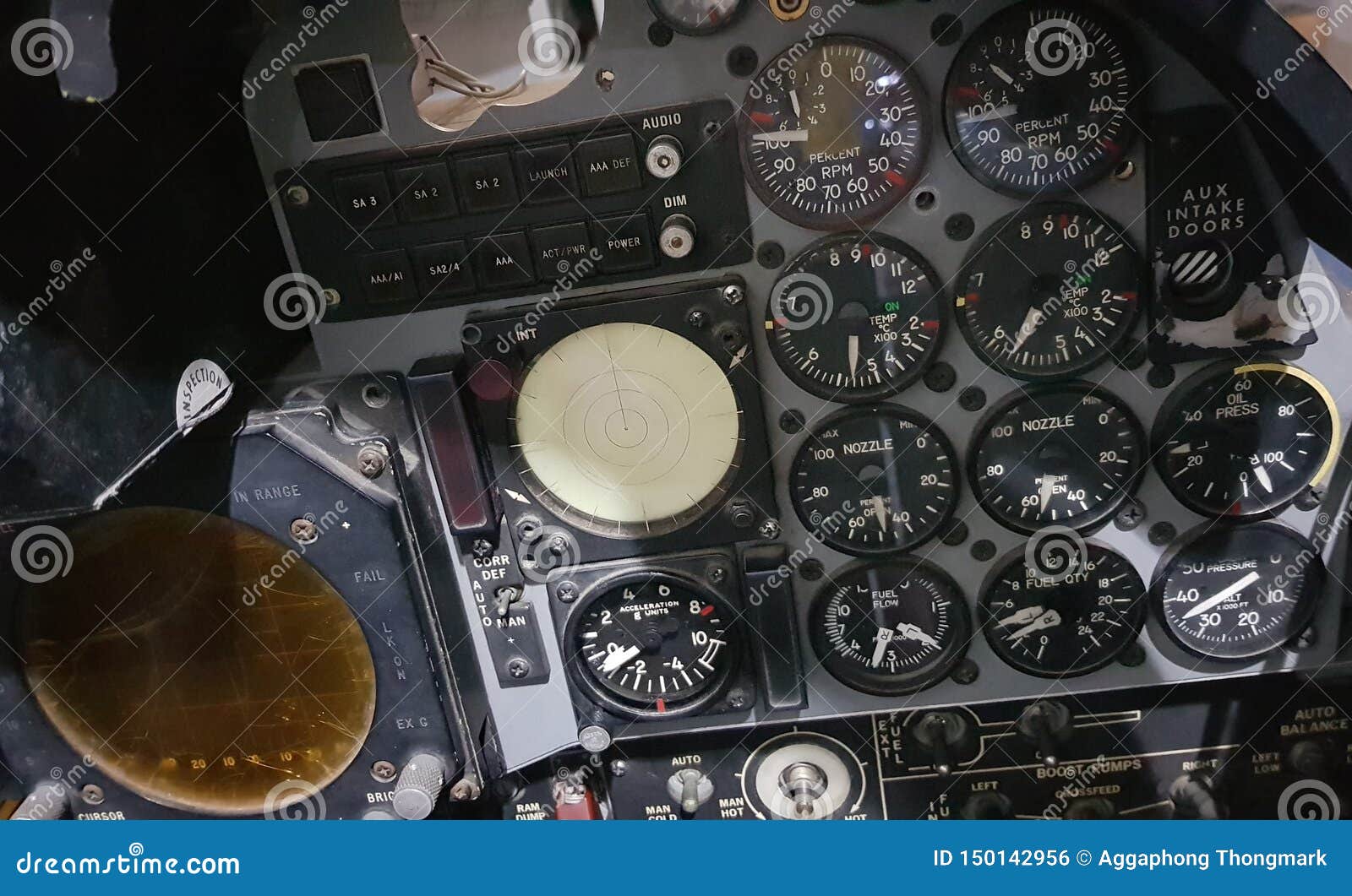 Vintage Anceint Plane Cockpit Dashboard Stock Photo - Image of cockpit ...