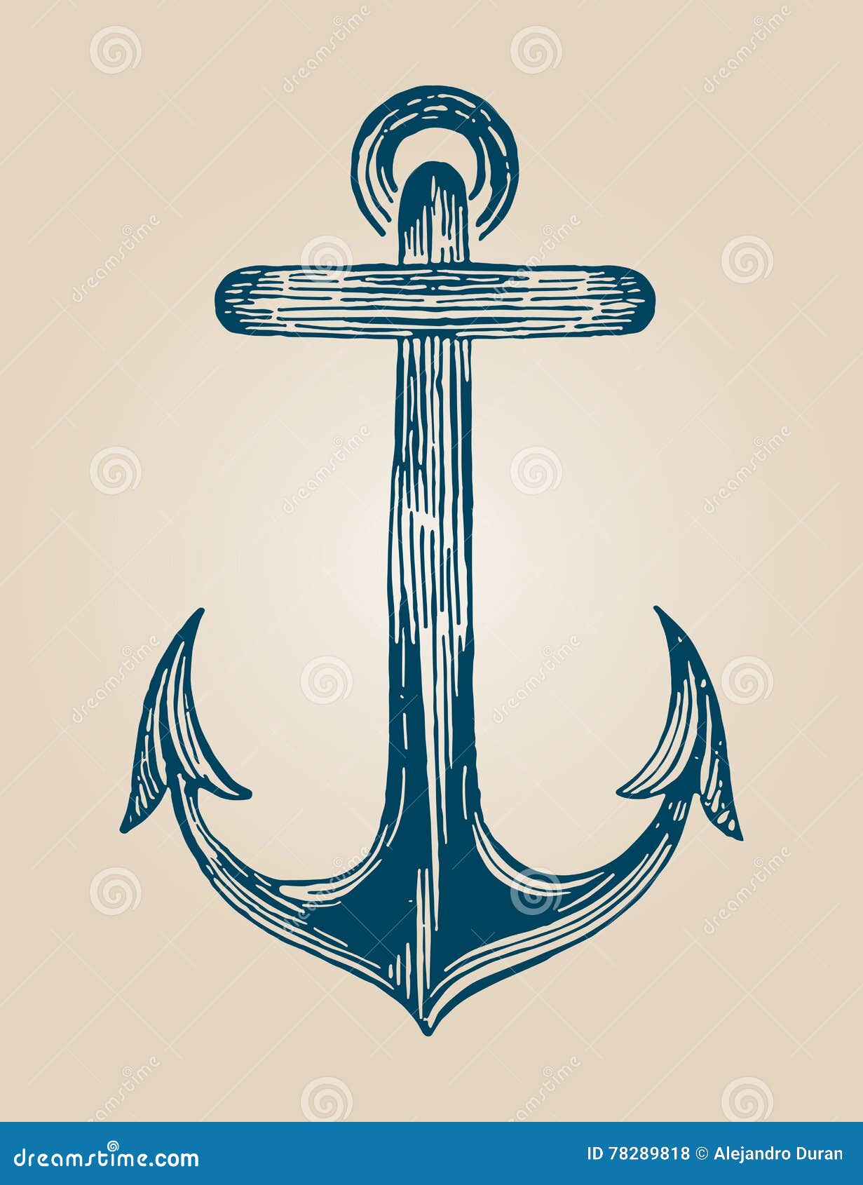 Vintage anchor stock vector. Illustration of chain, nautical - 78289818