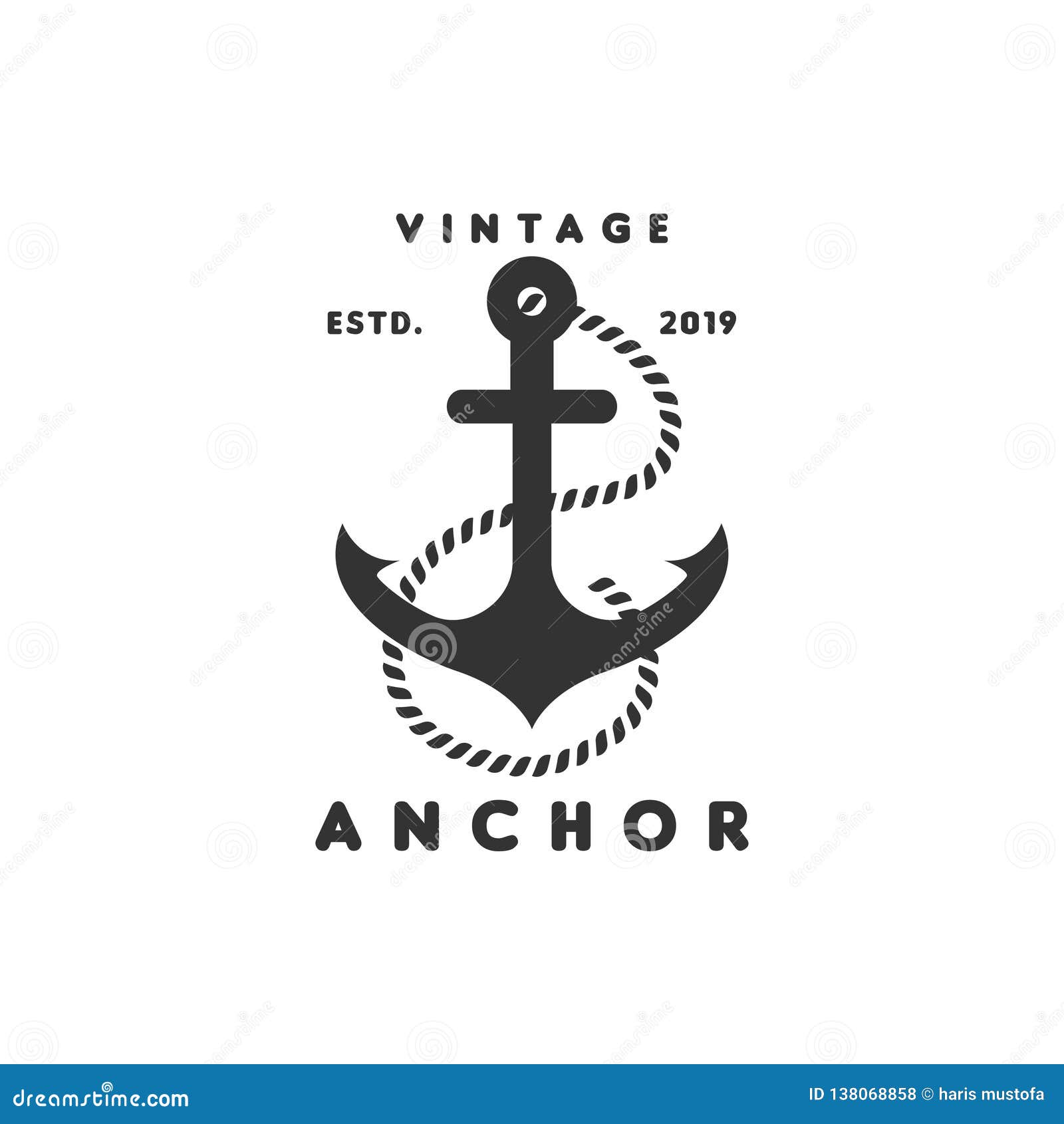 Vintage Anchor Logo Graphic Design Template Vector Illustration Stock ...
