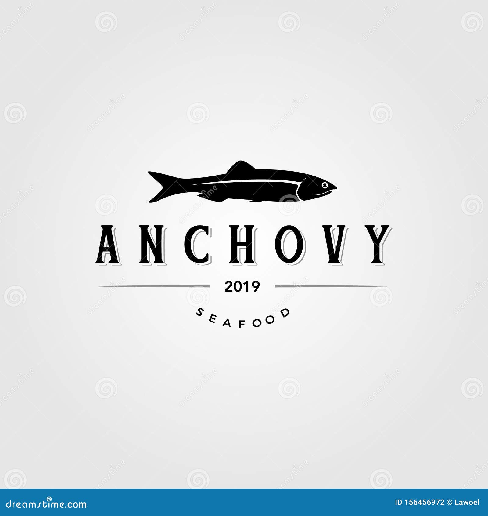 Anchovy Fish Simple Line Art Logo Icon Design Cartoon Vector ...