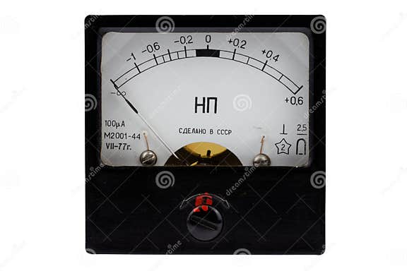 Vintage Ancient Ampermeter Scale Isolated Stock Photo - Image of ...