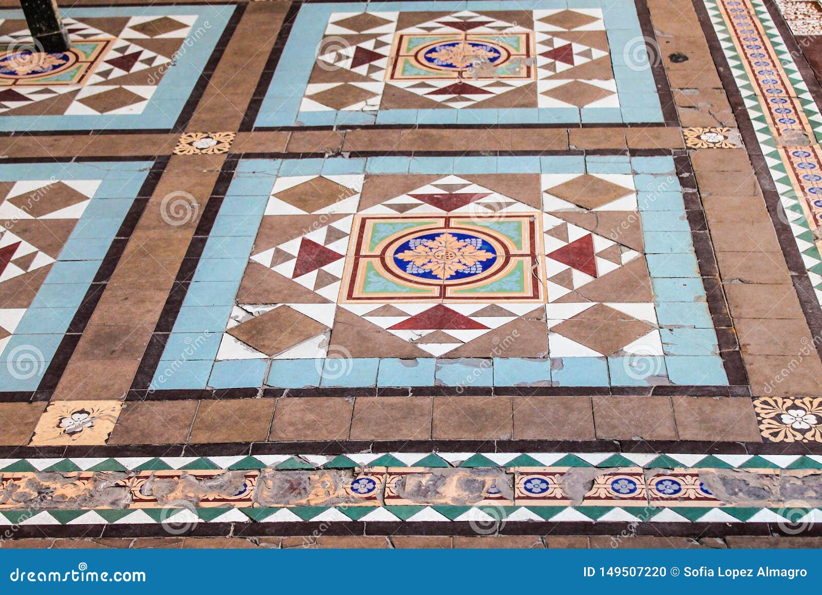 Ancient Tile Floor Detail Backdrop Stock Image | CartoonDealer.com ...