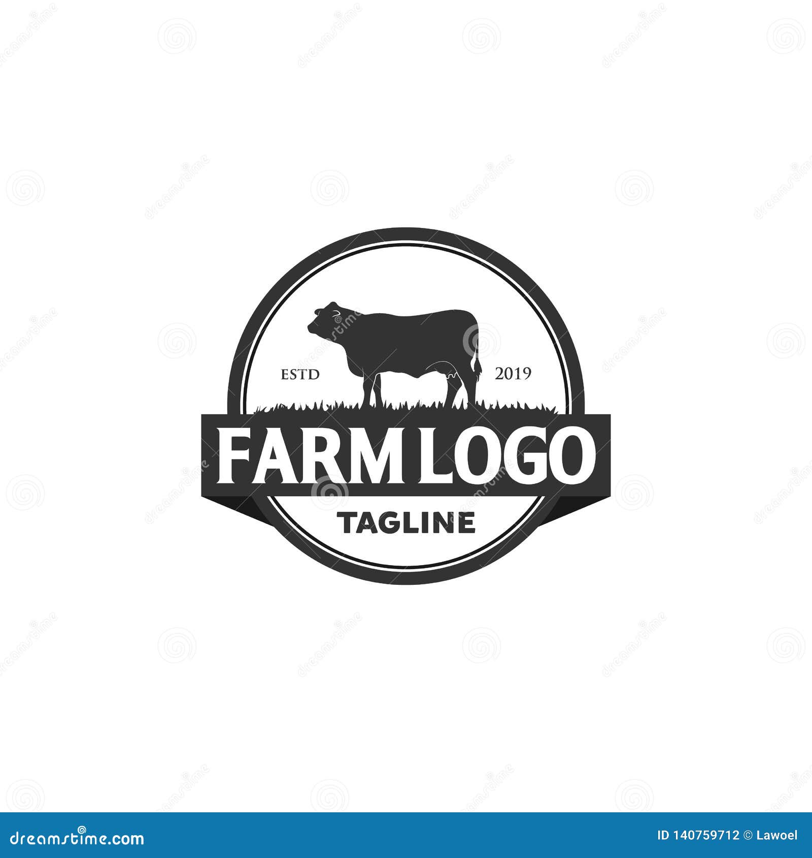 Vintage Angus Cattle Beef Logo Design Inspiration Stock Vector ...