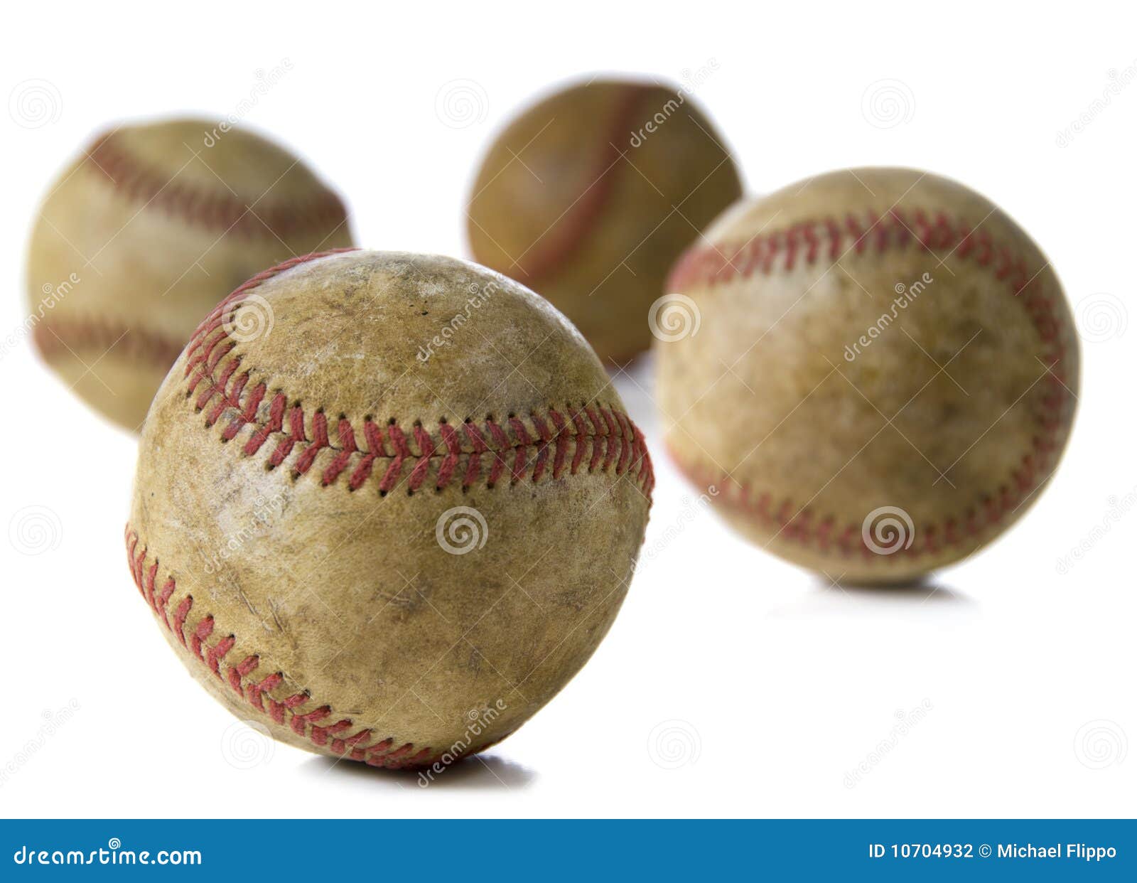 Vintage Antique Baseballs on White Stock Photo - Image of baseball ...