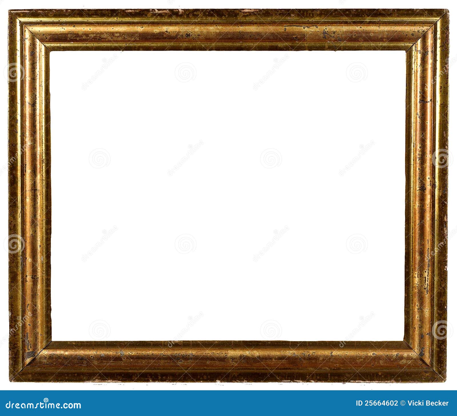 Vintage Antique Shabby Gold Frame Stock Photo - Image of photograph ...