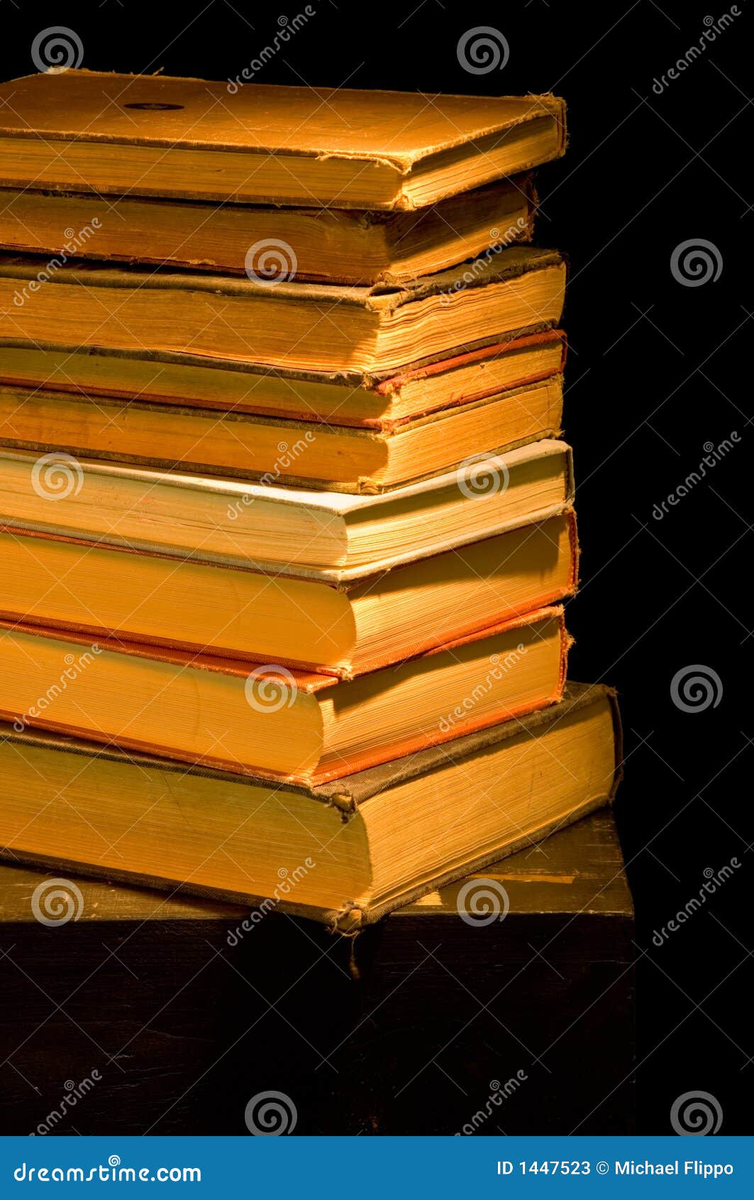 Vintage, Antique Stack of Books Painted with Light Stock Image - Image ...