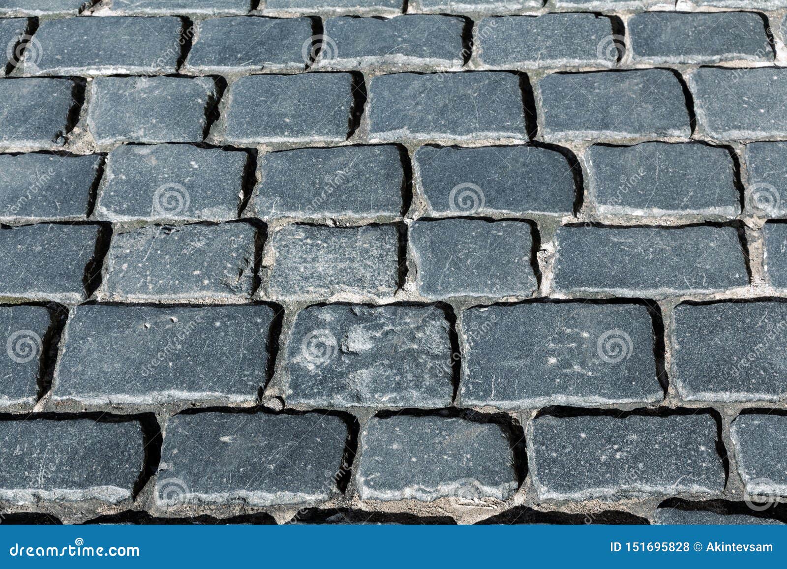 Vintage Antique Stone Pavement. Black Rectangular Stone Stock Photo ...