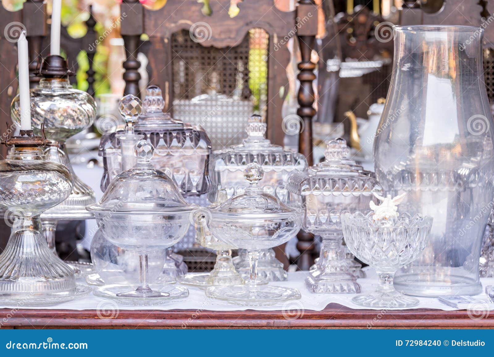 Vintage Antique White Glassware Stock Photo - Image of clean, jars ...