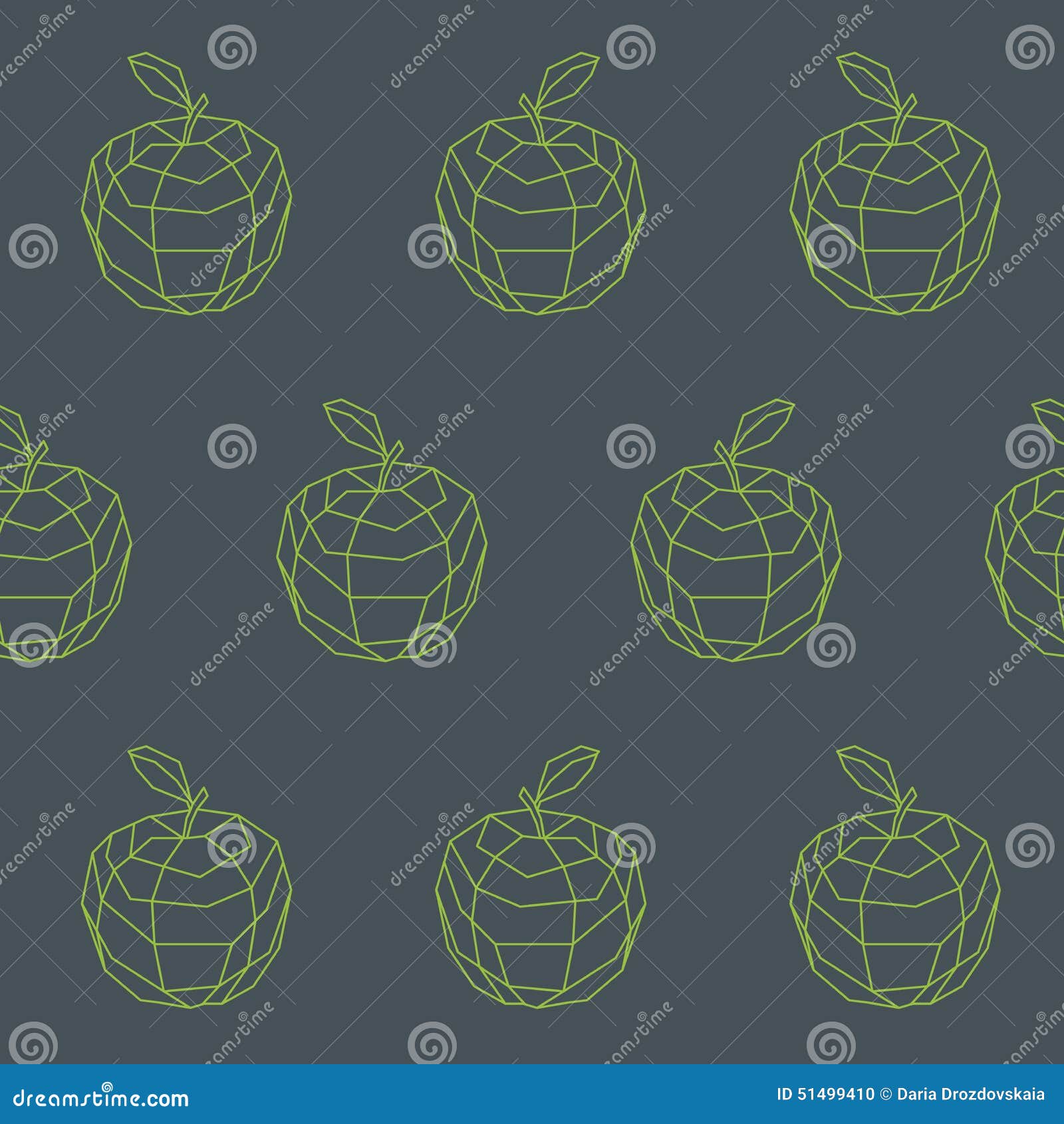 Vintage Apple Outline Polygon Pattern Stock Vector - Illustration of ...