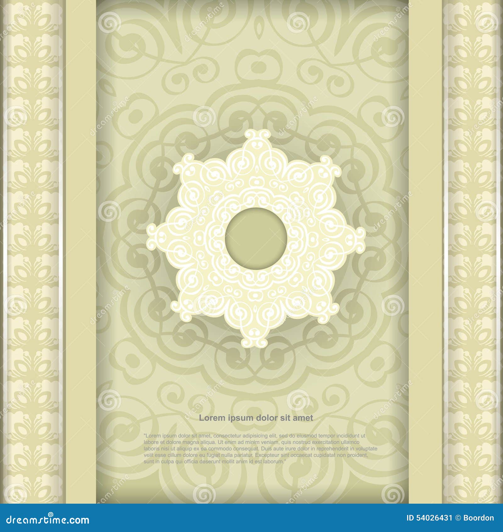 Vintage Arabesque Pattern Background with Circle Frame Stock Vector ...
