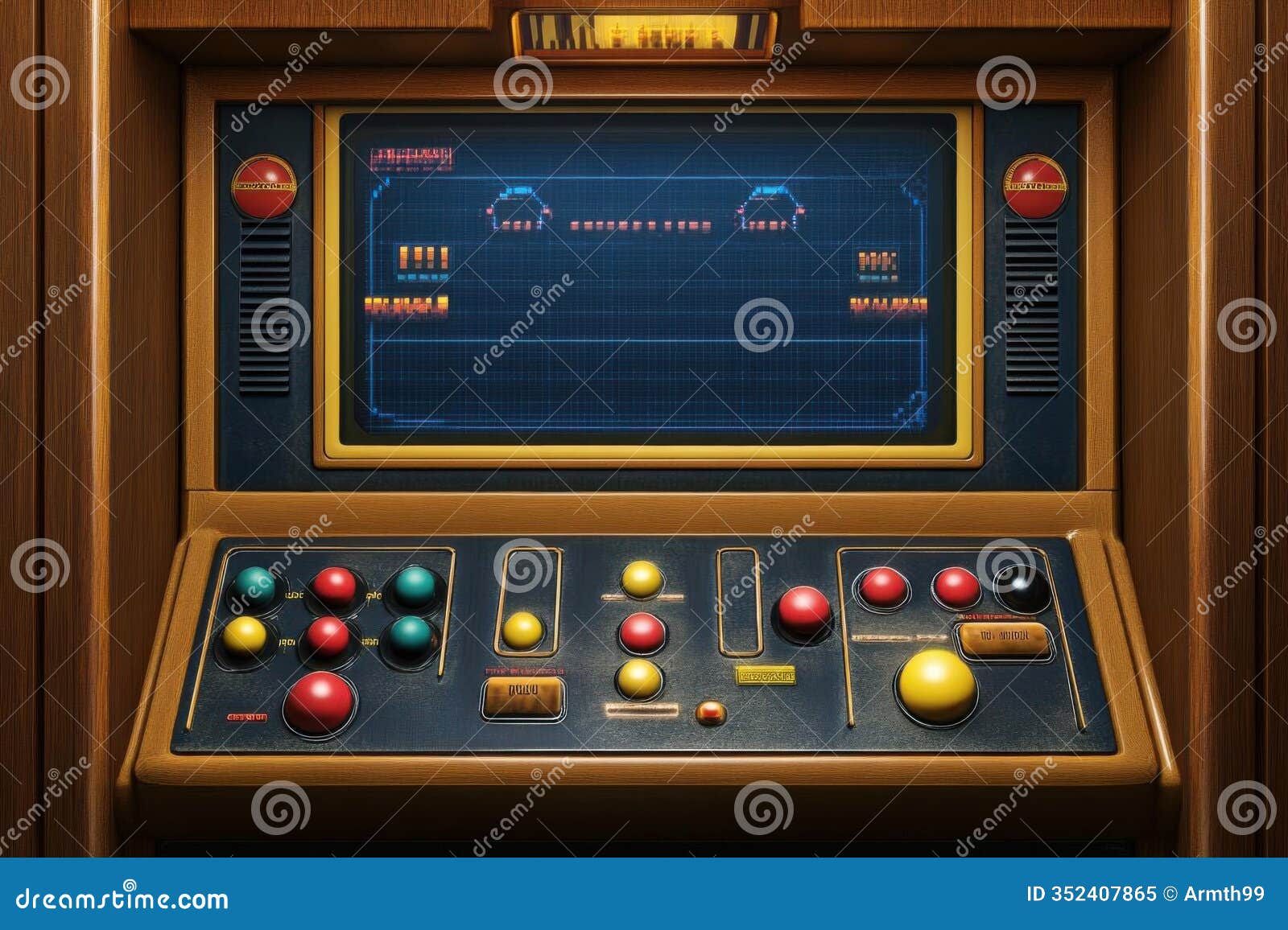 Vintage Arcade Game Console with Retro Pixelated Display Stock ...