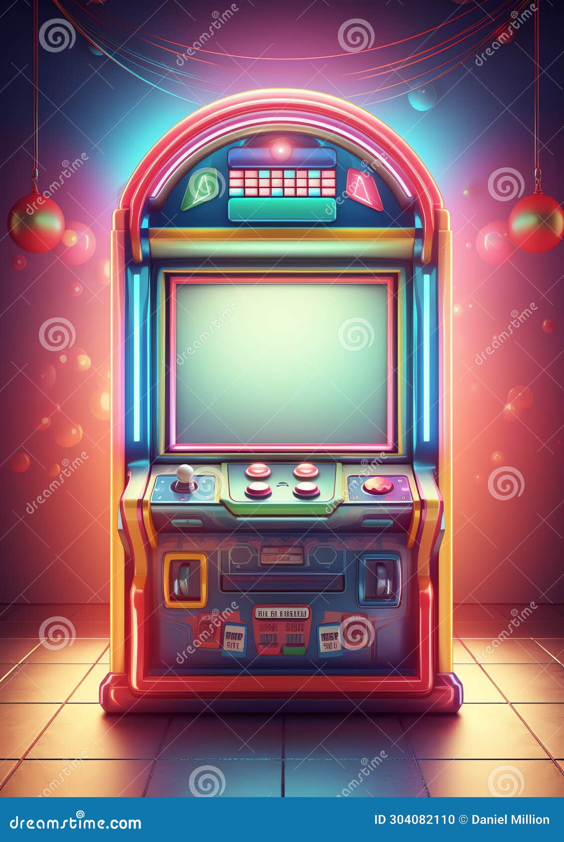 Vintage Arcade Game Frame 80s Retro Nostalgic Stock Illustration ...