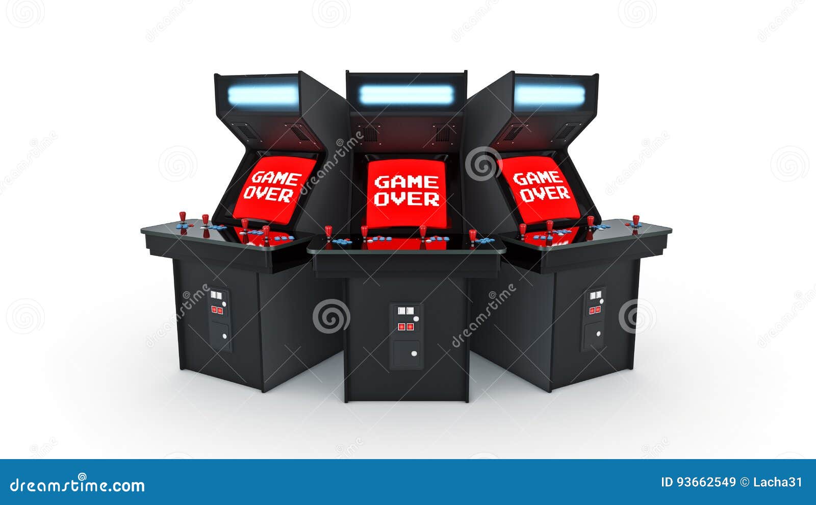 Vintage Arcade Game Machine Concept Game Over. Stock Illustration ...