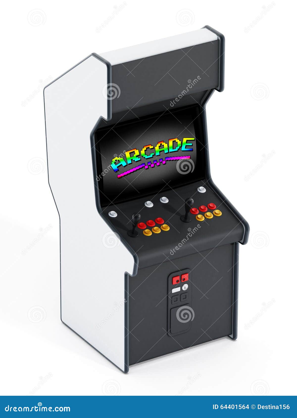 Vintage arcade machine stock illustration. Illustration of electronic ...