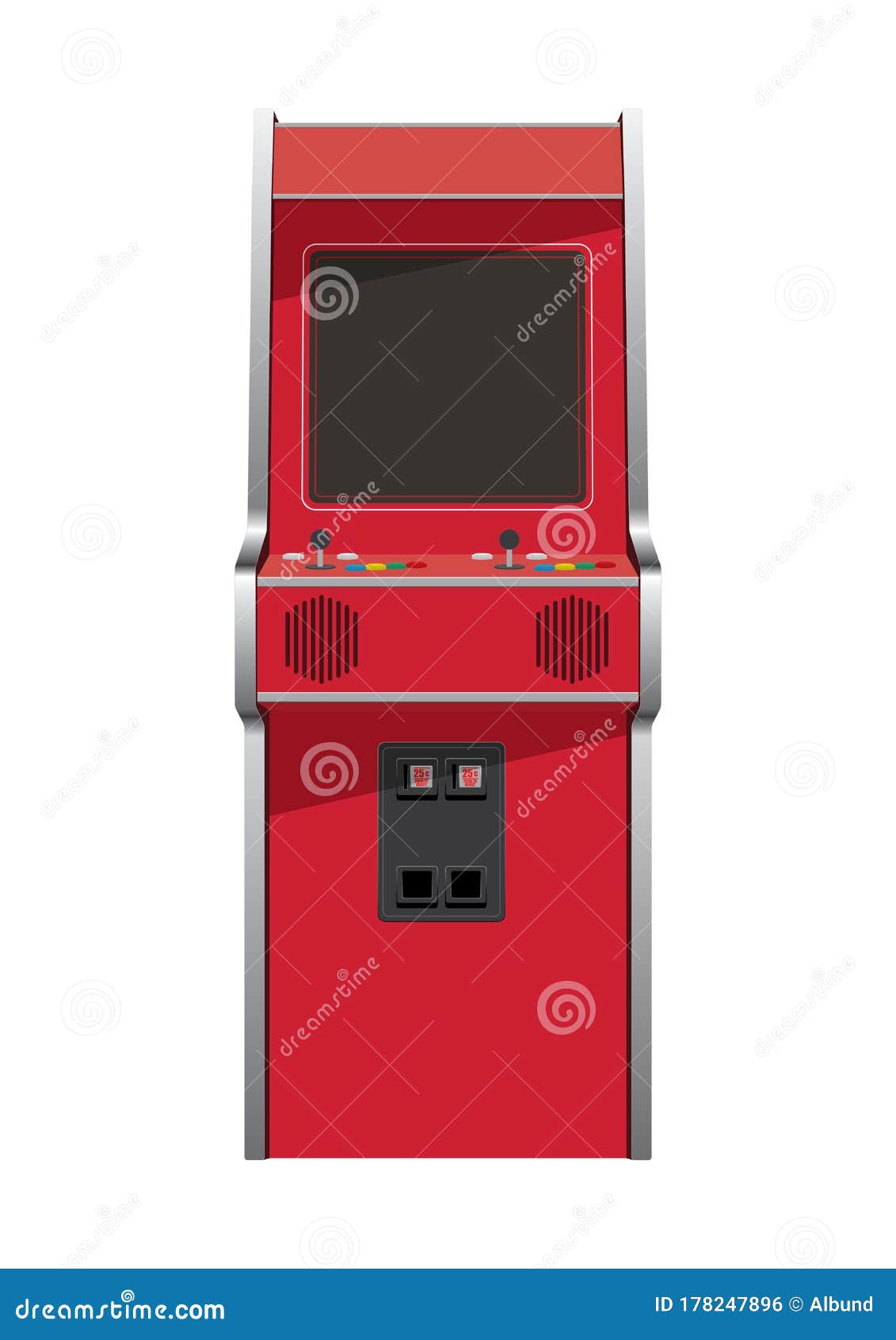 Vintage Arcade Machine stock vector. Illustration of leisure - 178247896