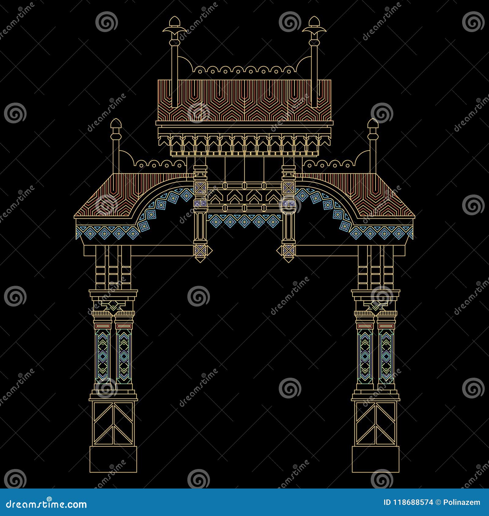 The vintage arch vector. stock vector. Illustration of entrance - 118688574