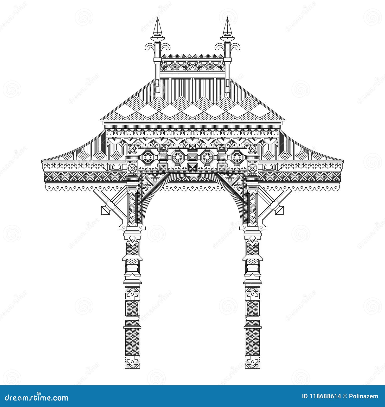 The vintage arch vector. stock vector. Illustration of isolated - 118688614