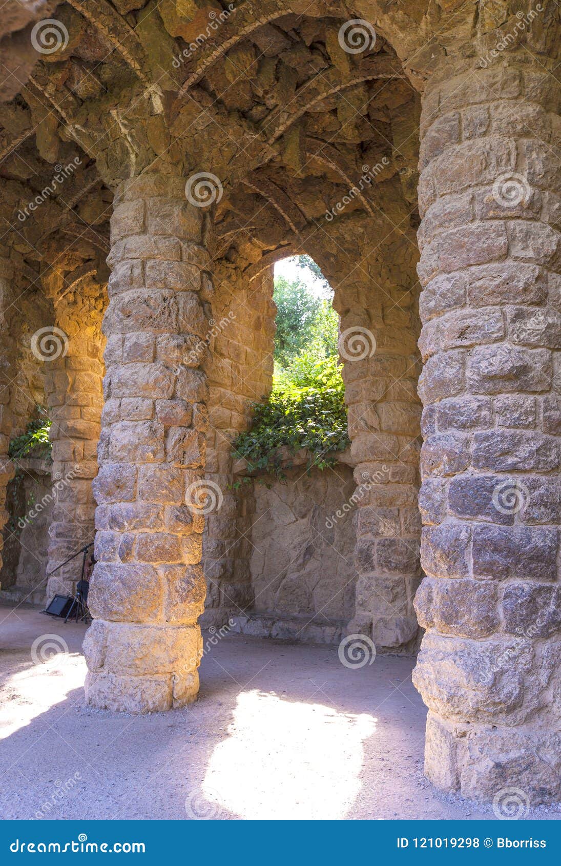 Vintage Arched Columns. Brick Ceiling Stock Photo - Image of barcelona ...