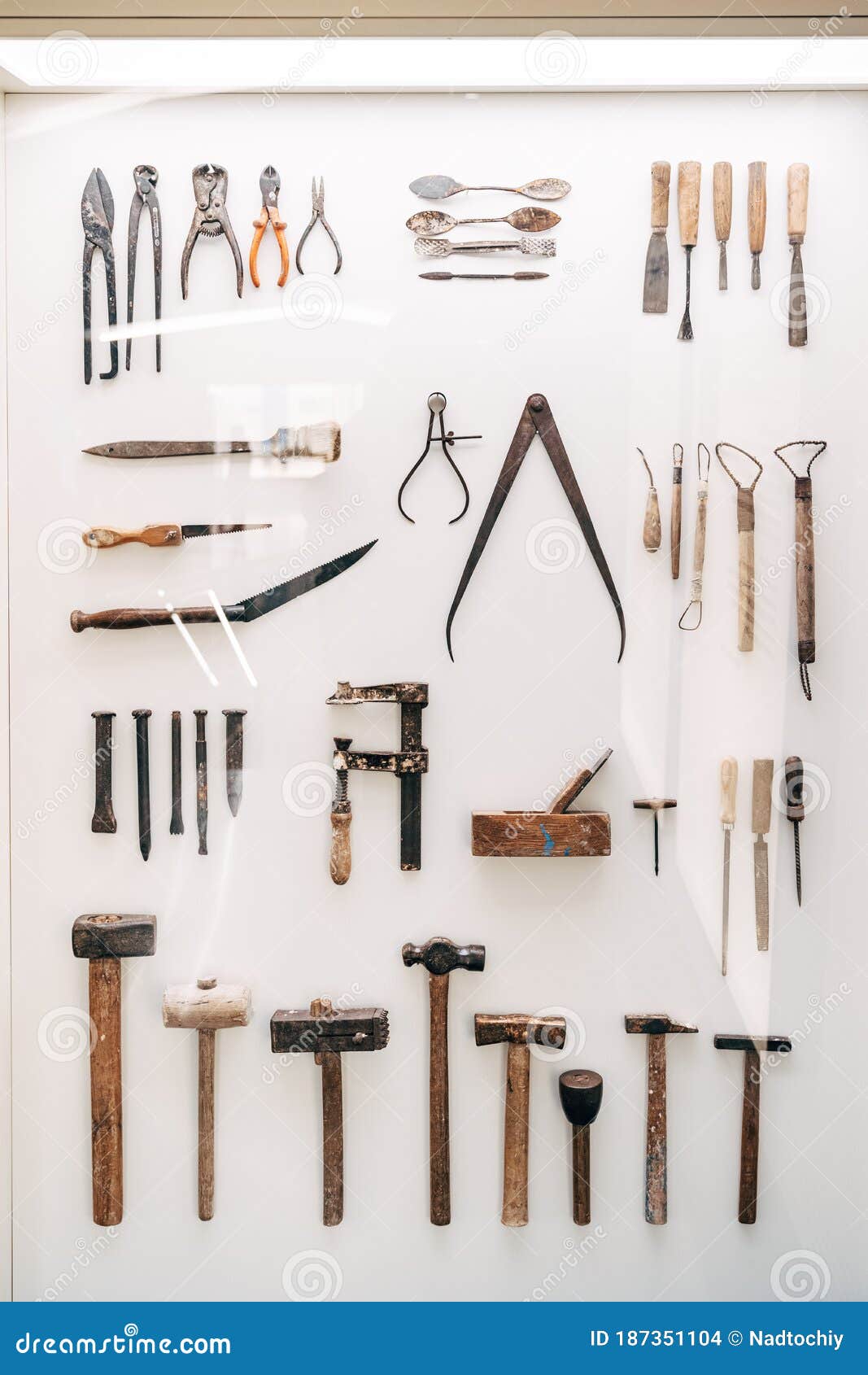 Vintage Architect Tools. Exhibit in the Museum Editorial Stock Image ...