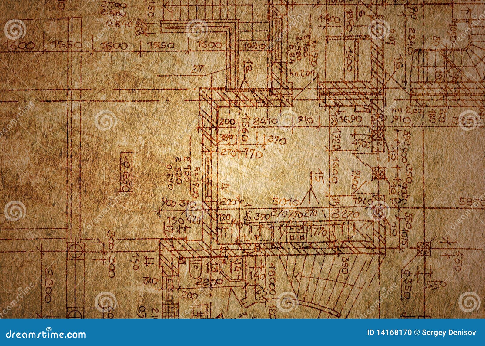 Vintage Architectural Drawing Stock Illustration - Illustration of ...
