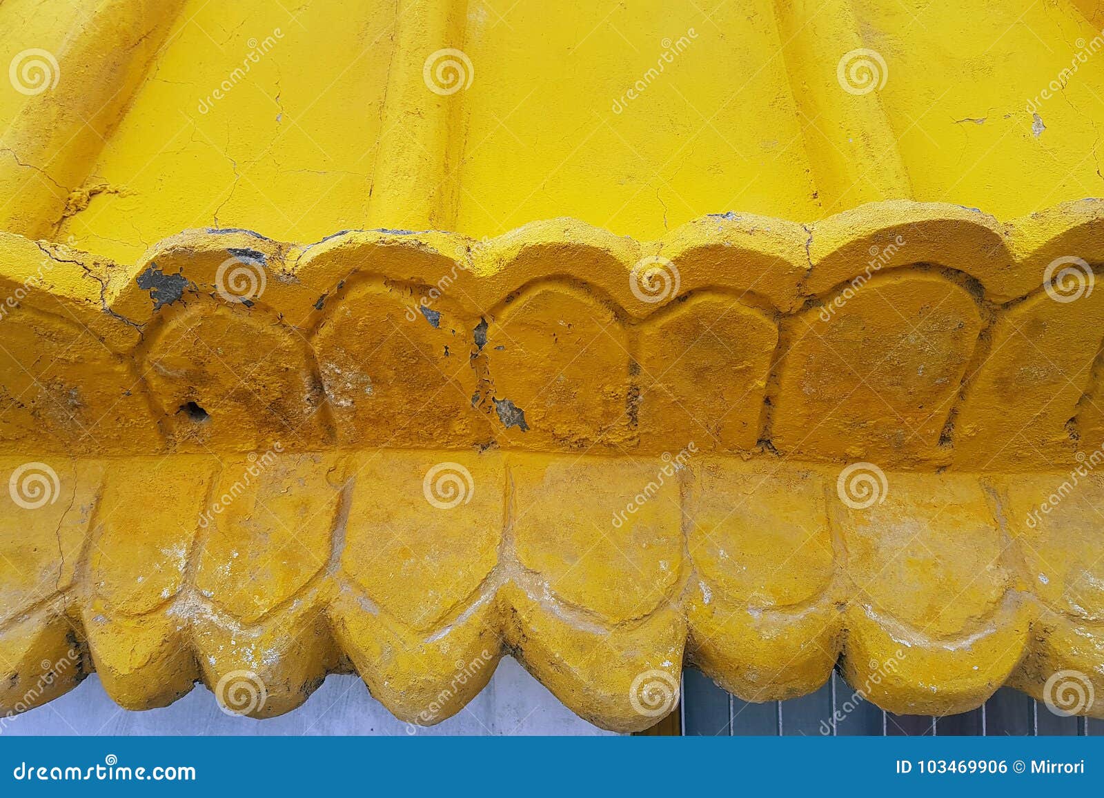 Architectural Elements of the Roof Edge, Bright Yellow Stucco with ...