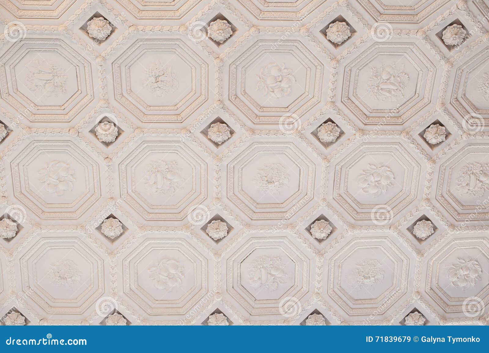 Vintage Architectural Texture of the Ceiling in a Classic Style Stock ...