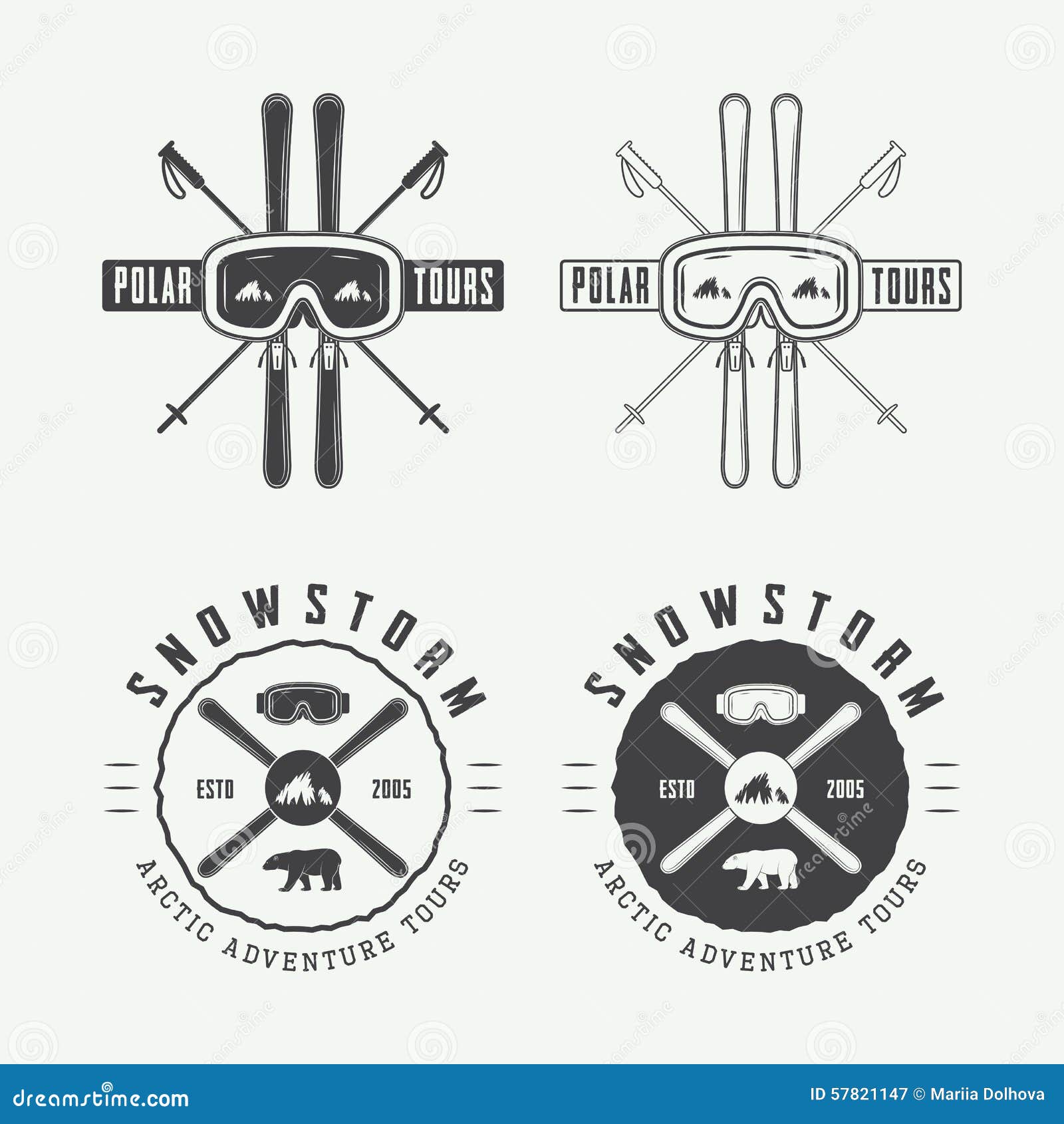 Vintage Arctic Mountaineering Logos, Badges, Emblems and Design Stock ...