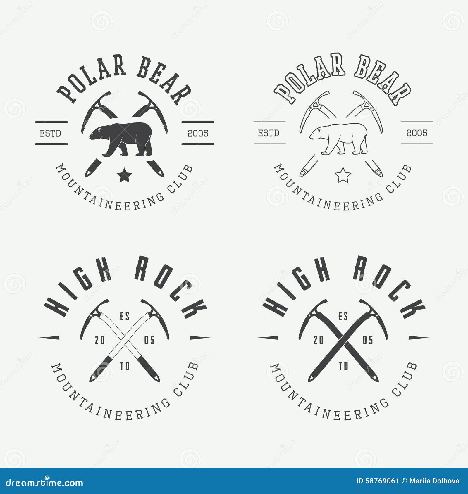 Vintage Arctic Mountaineering Logos, Badges, Emblems and Design Stock ...