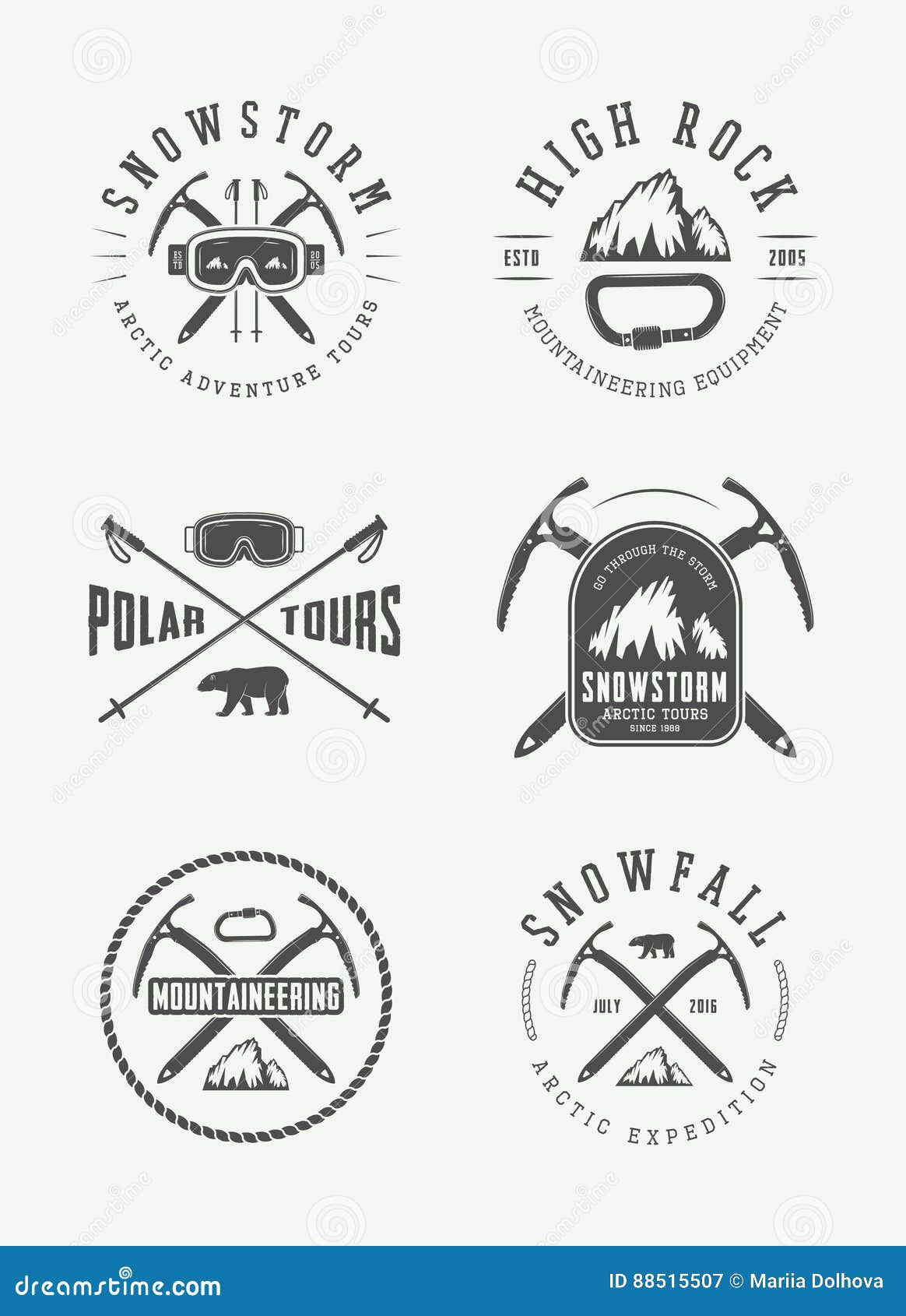 Vintage Arctic Mountaineering Logos, Badges, Emblems Stock Vector ...