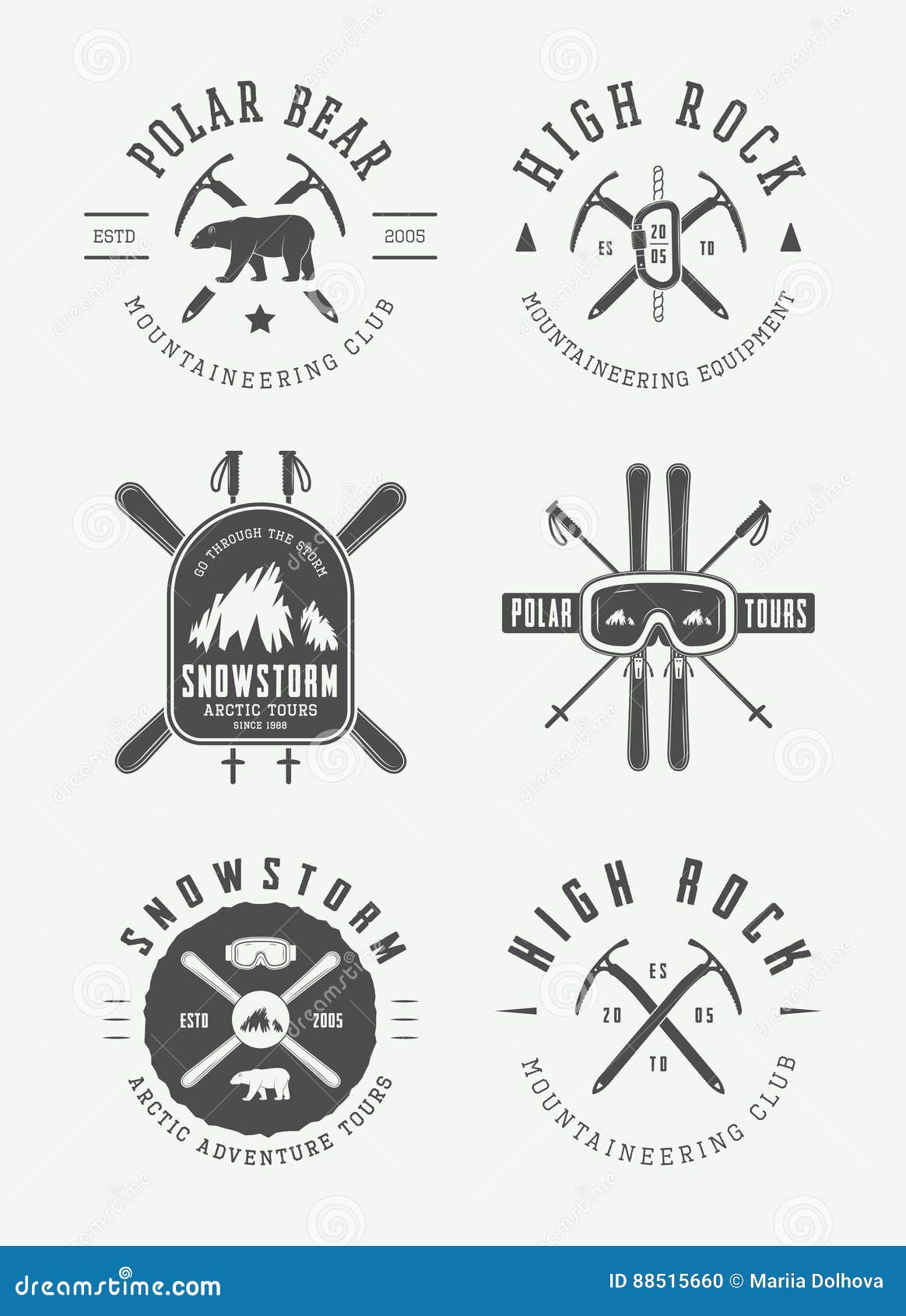 Vintage Arctic Mountaineering Logos, Badges, Emblems Stock Vector ...
