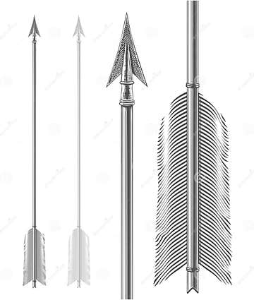 Vintage Arrow in Engraving Style Stock Vector - Illustration of ...