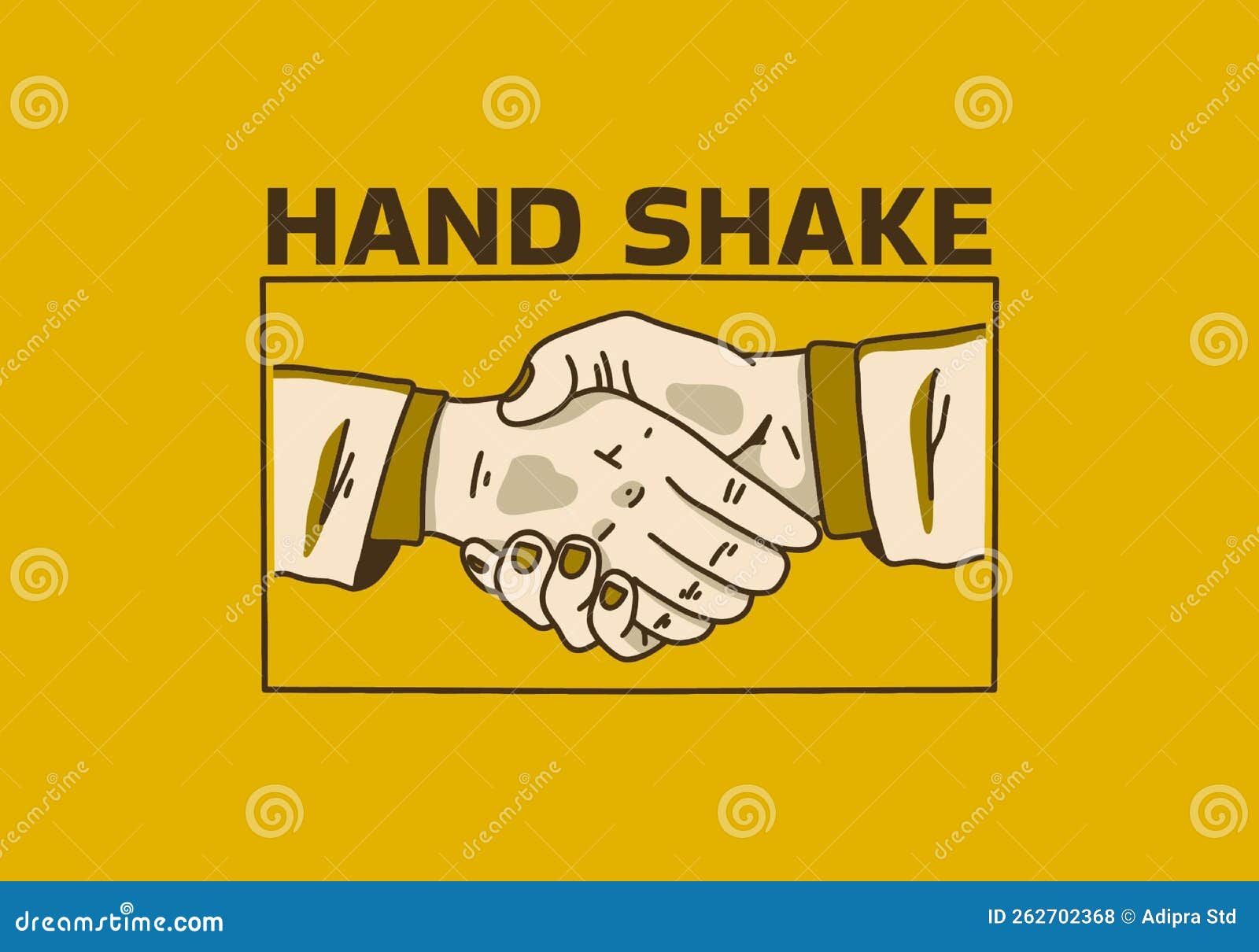 Vintage Art Illustration of Shaking Hands Stock Vector - Illustration ...