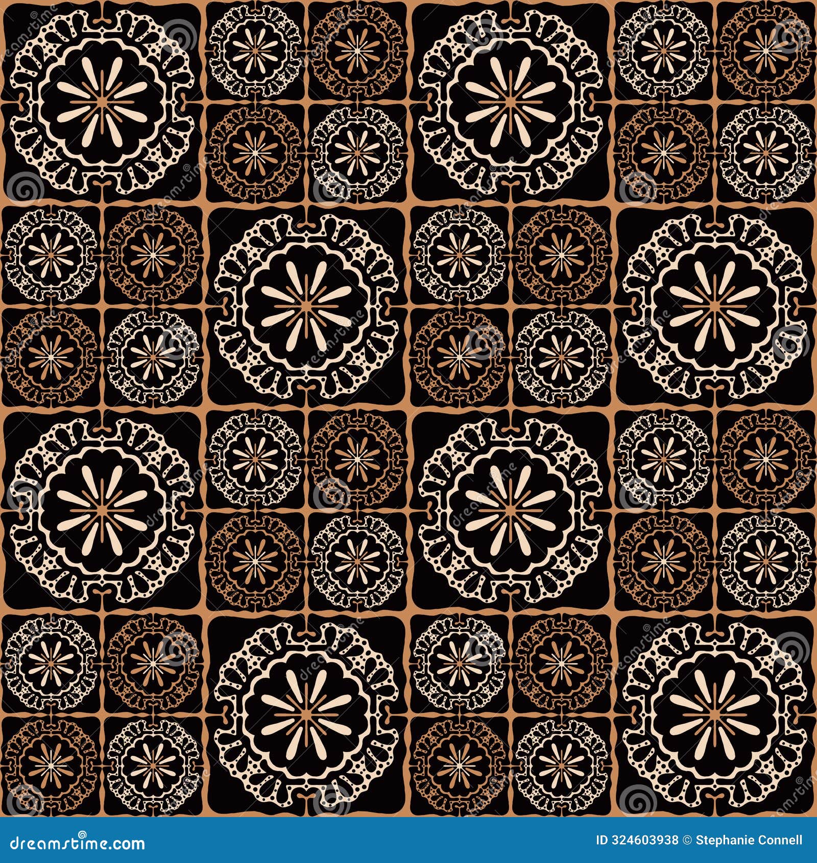 Vintage Art Nouveau Seamless Repeating Tile Geometric Decorative ...