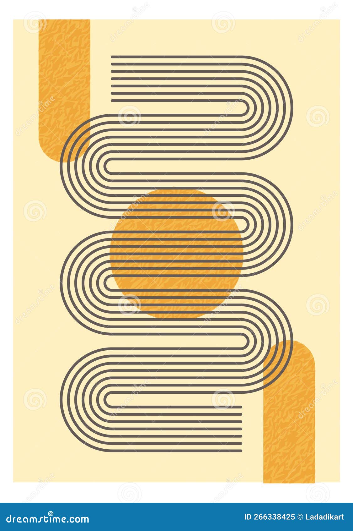 Vintage Art Poster. Geometric Modern Shape Composition Stock Vector ...
