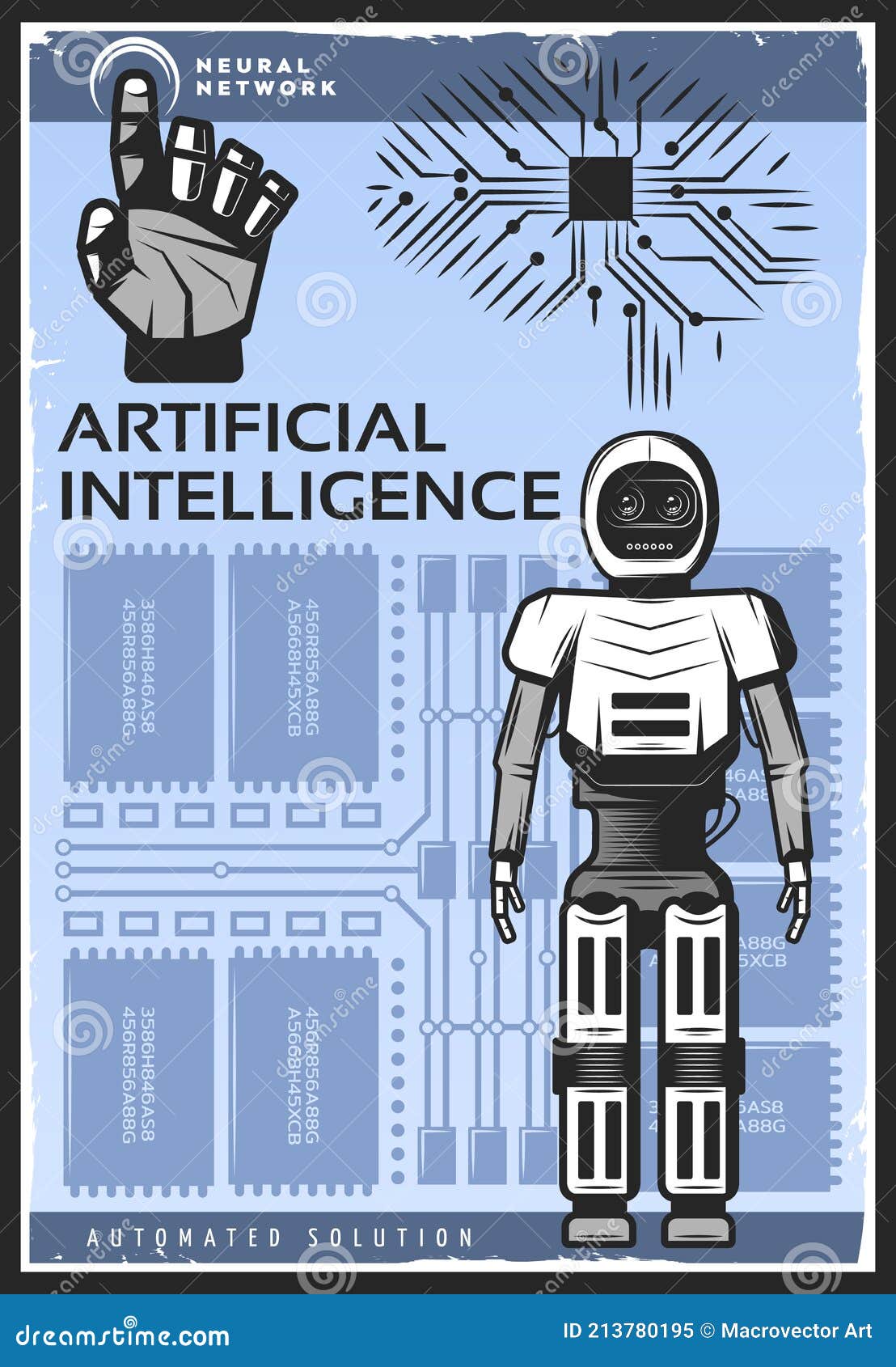 Vintage Artificial Intelligence Poster Stock Vector - Illustration of ...