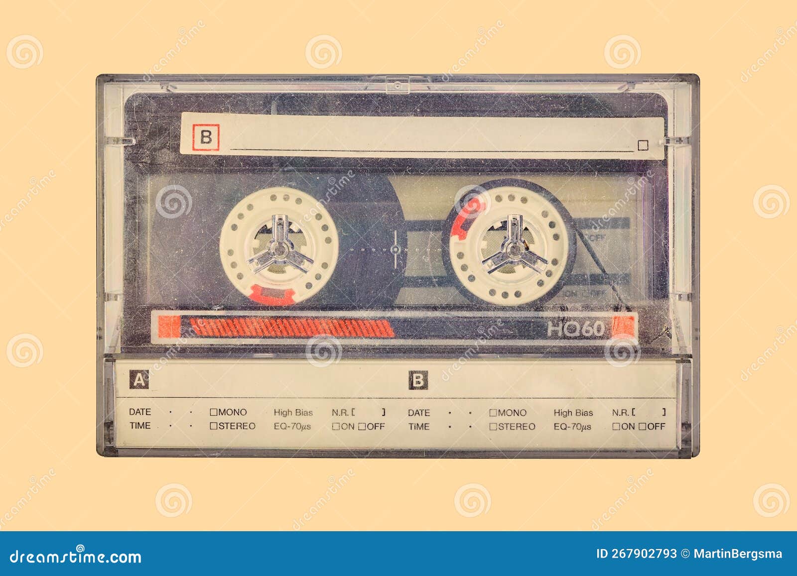 Vintage Audio Compact Cassette in a Plastic Storage Box Stock Image ...