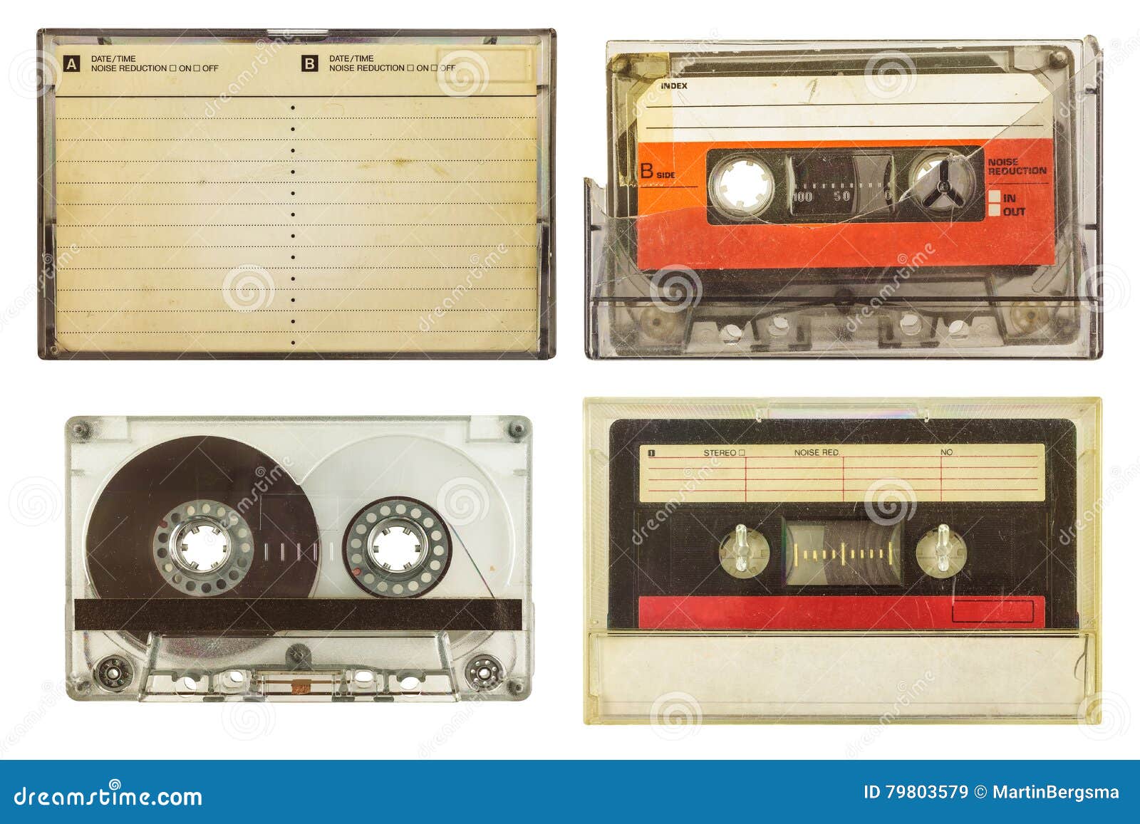 Vintage Audio Compact Cassettes Isolated on White Stock Image - Image ...