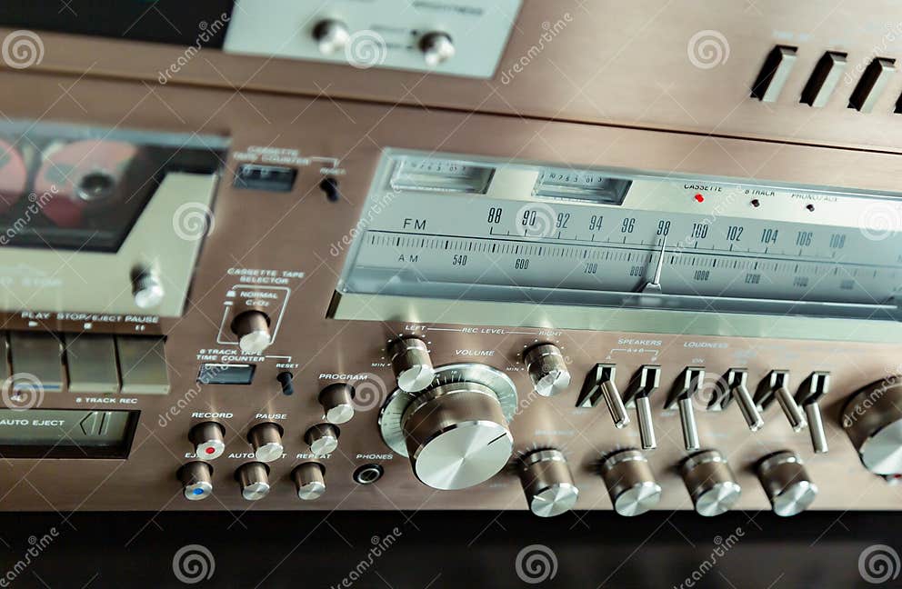 Vintage Audio Stereo Gear Setup Copper Front Panel with Multiple ...