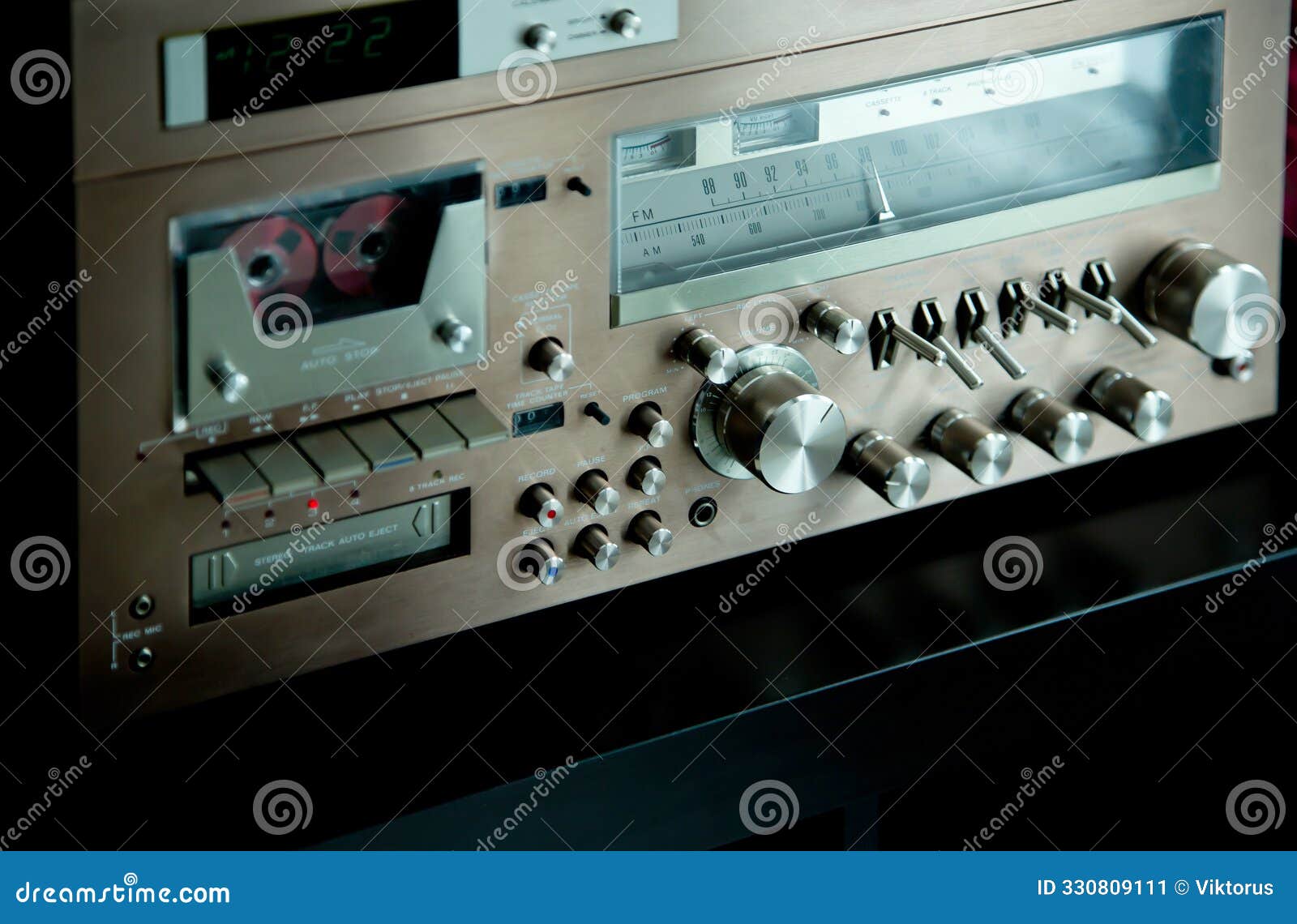 Vintage Audio Stereo Gear Setup Copper Front Panel with Multiple ...