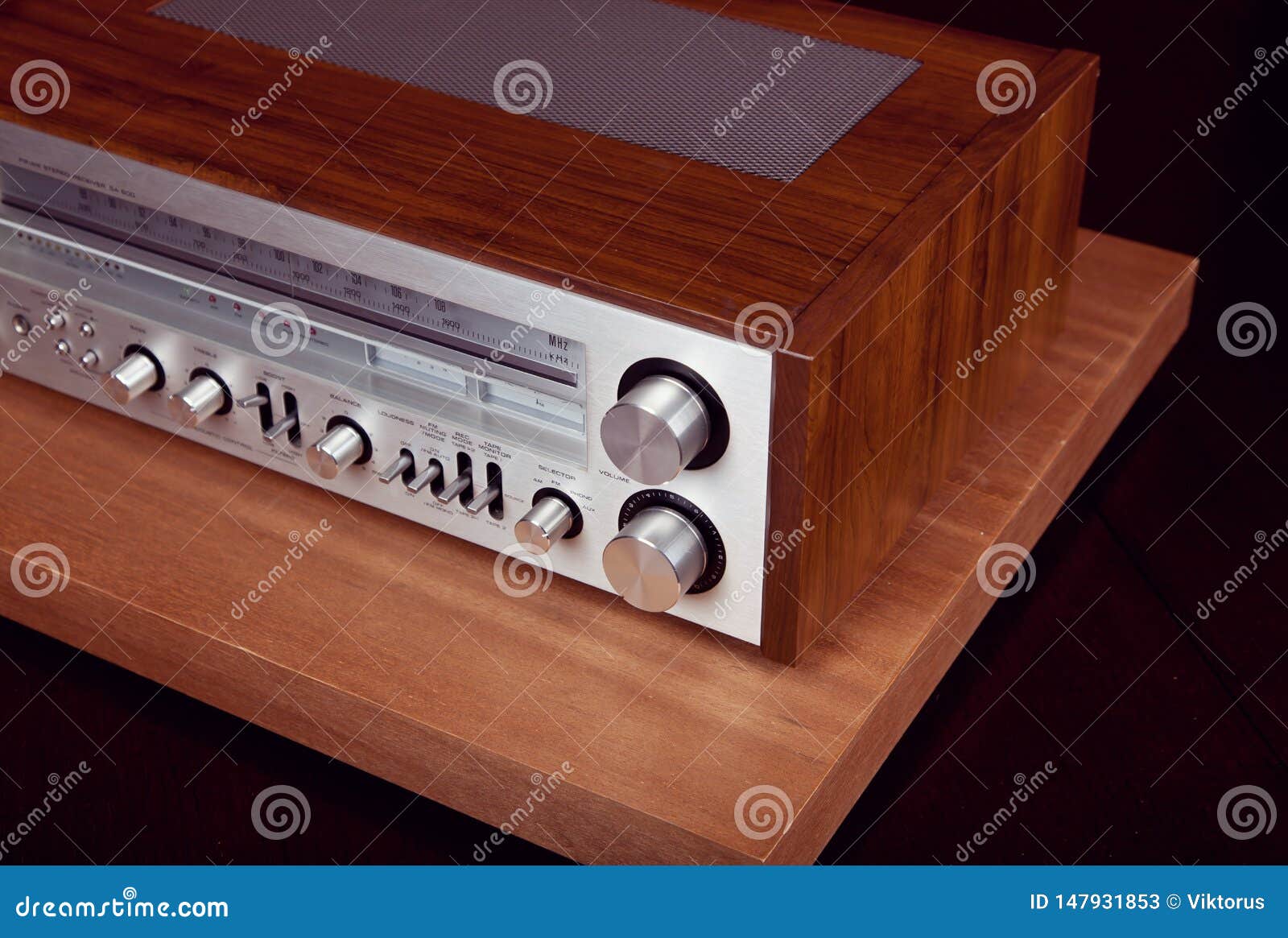 Vintage Audio Stereo Receiver Front Panel Stock Image - Image of ...