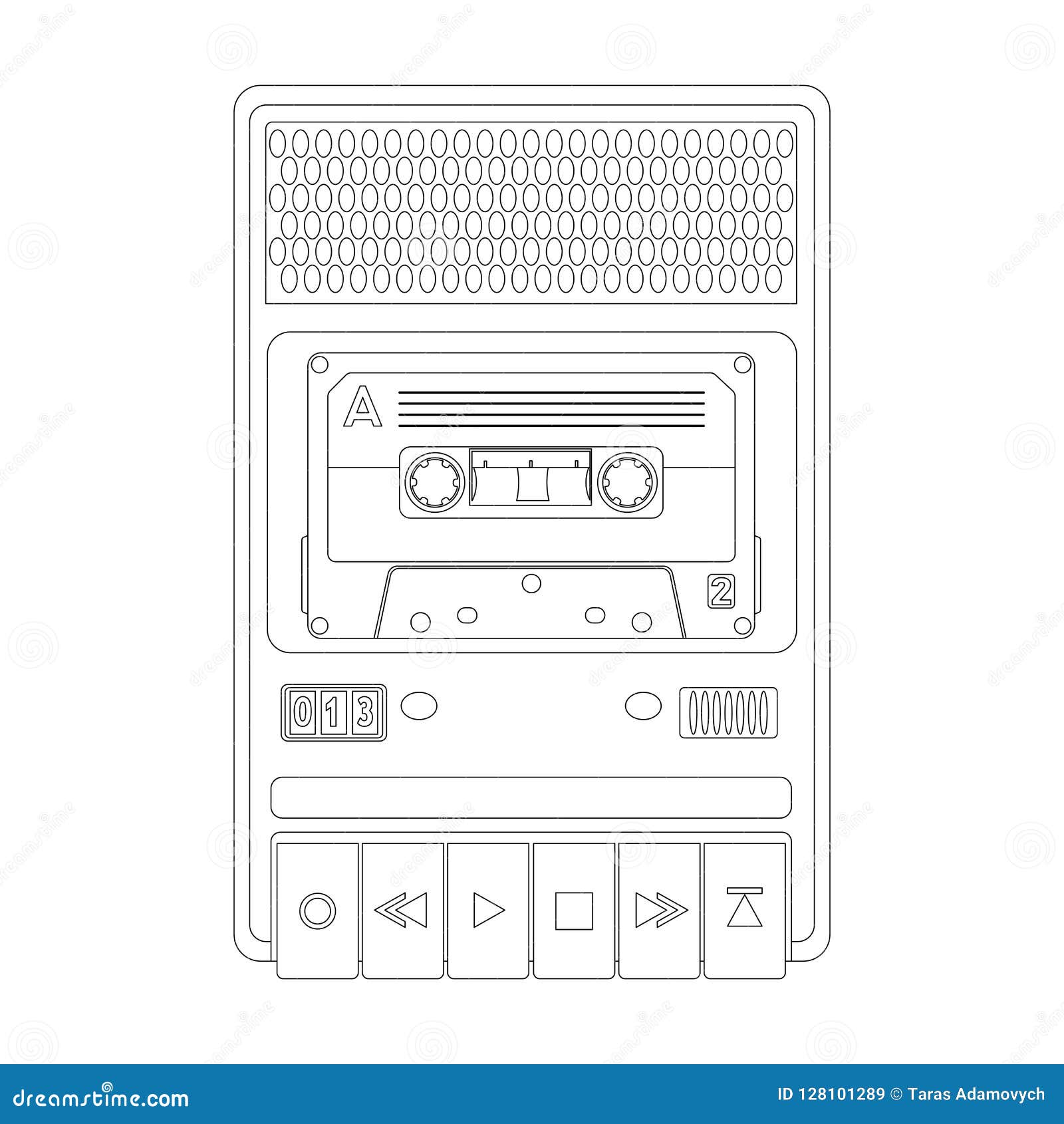 Vintage Audio Tape Recorder Vector Illustration Stock Vector ... Vintage Audio Tape Recorder Vector Illustration Stock Vector ...