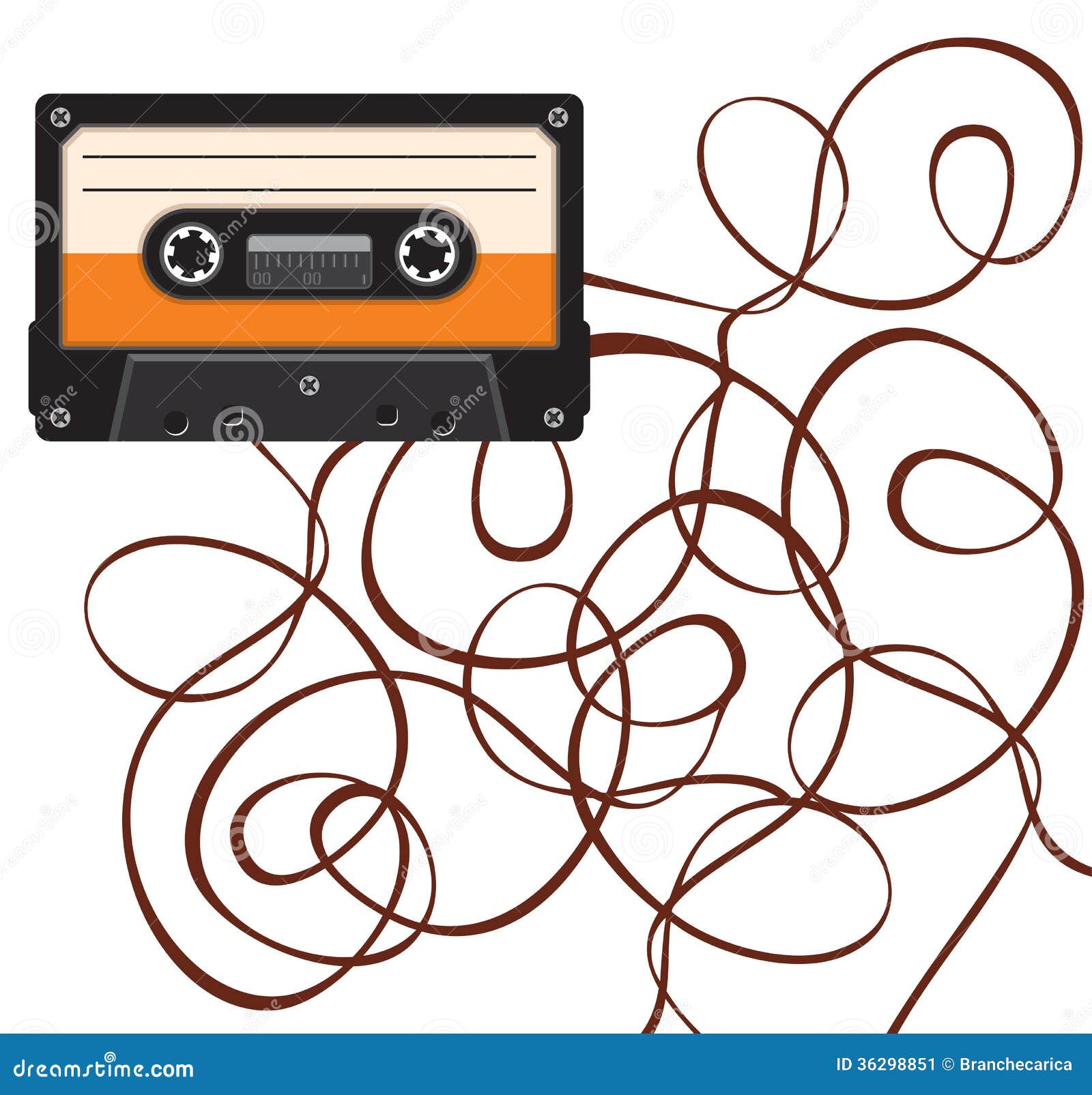 Vintage audio tape stock vector. Illustration of musical - 36298851